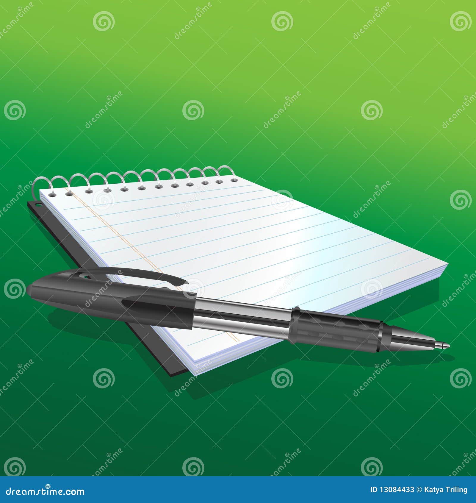 Elegant pen and notebook stock vector. Illustration of ring - 13084433