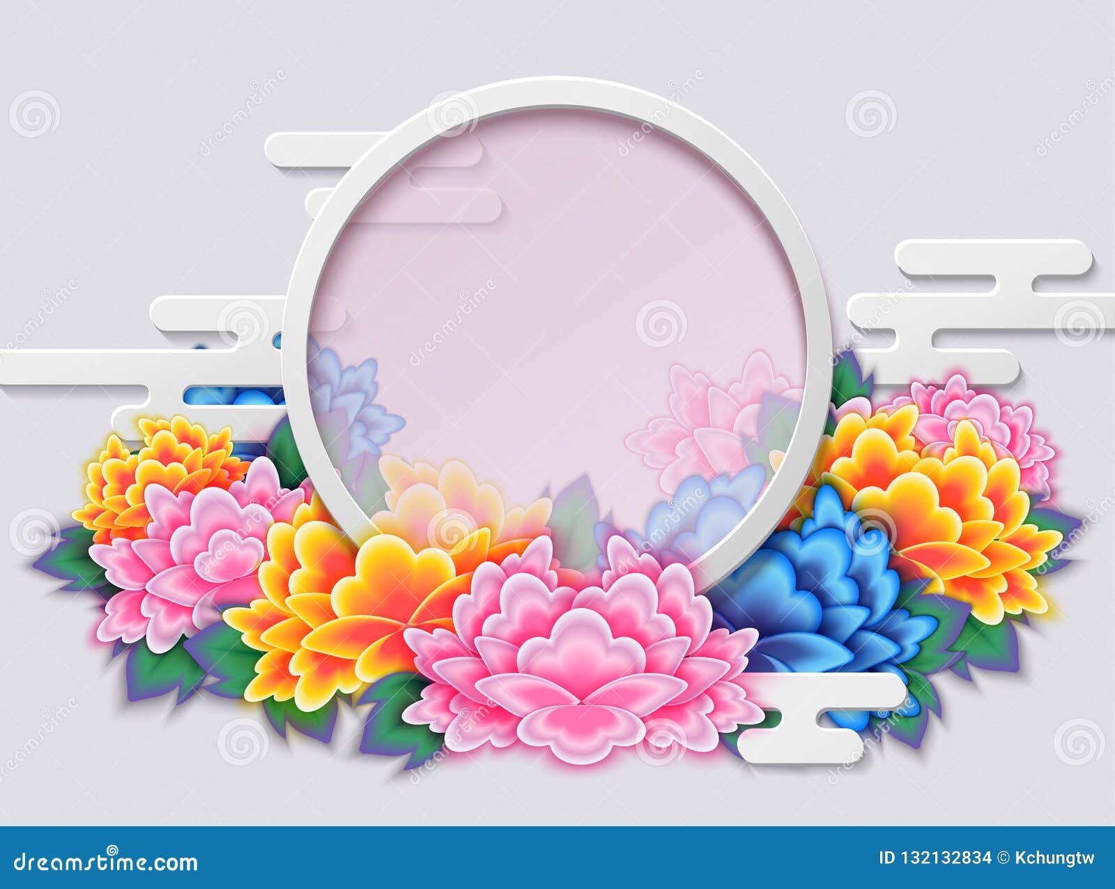 Elegant peony deco frame stock vector. Illustration of spring - 132132834