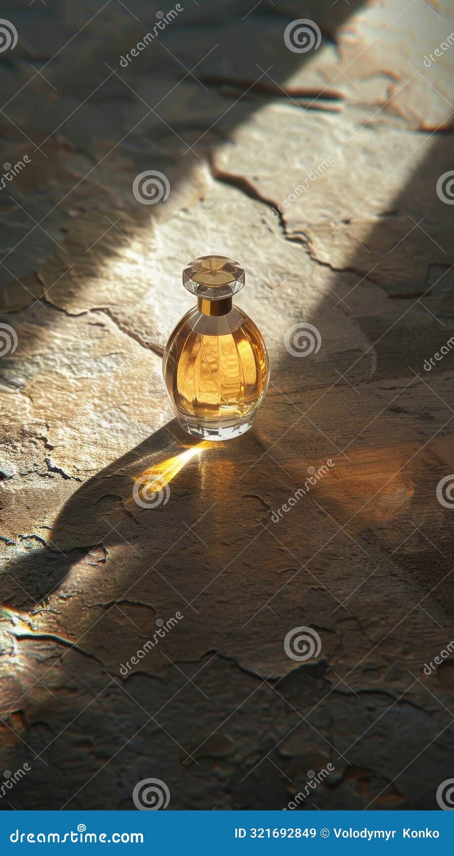 Elegant Perfume Bottle Casting Shadow on Textured Surface, Luxury ...