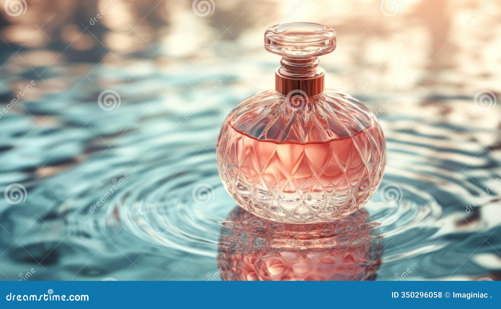 Elegant Perfume Bottle Floating on Water Stock Illustration ...