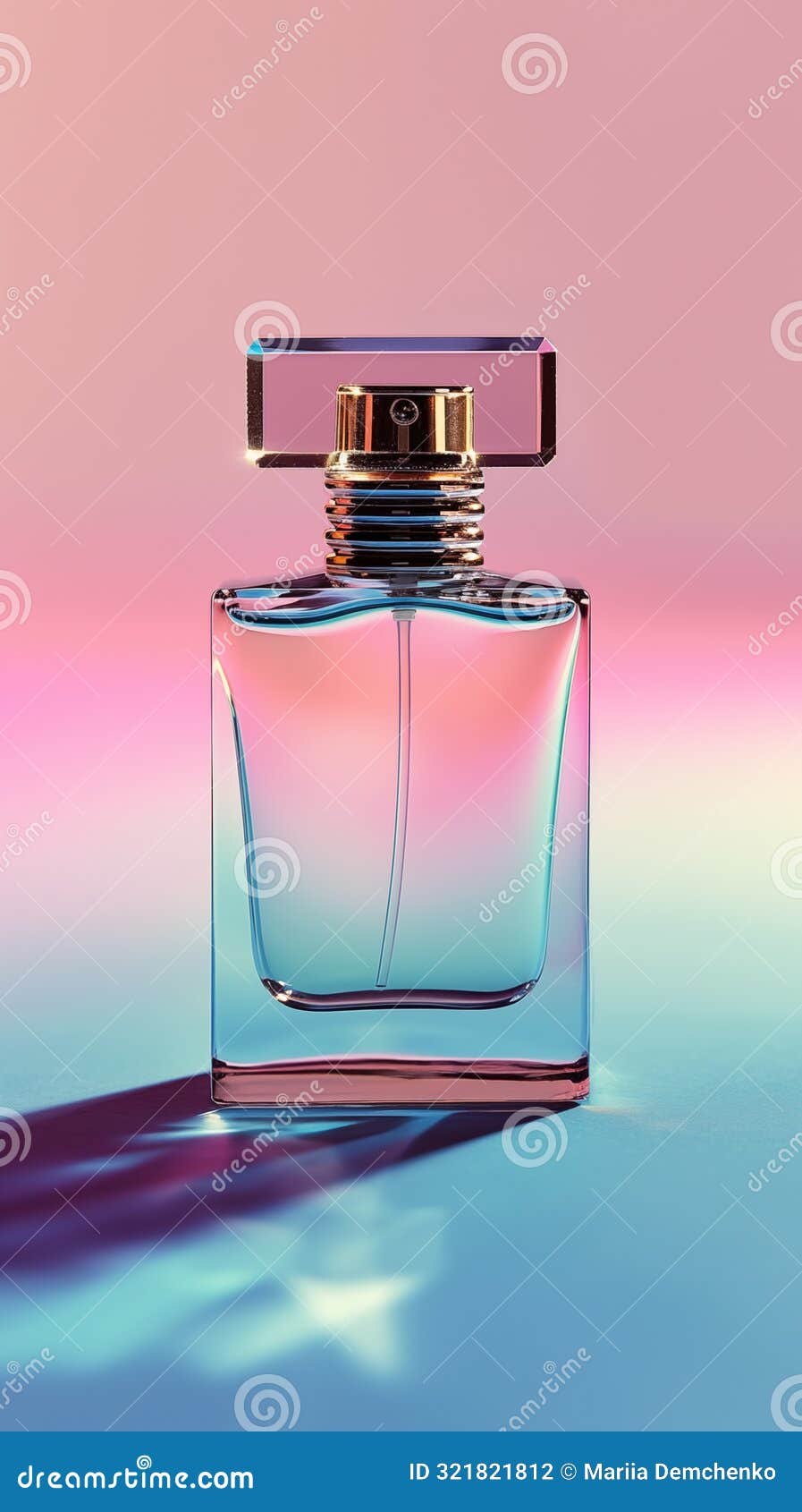 Elegant Perfume Bottle with Gradient Lighting, Modern Fragrance Design ...