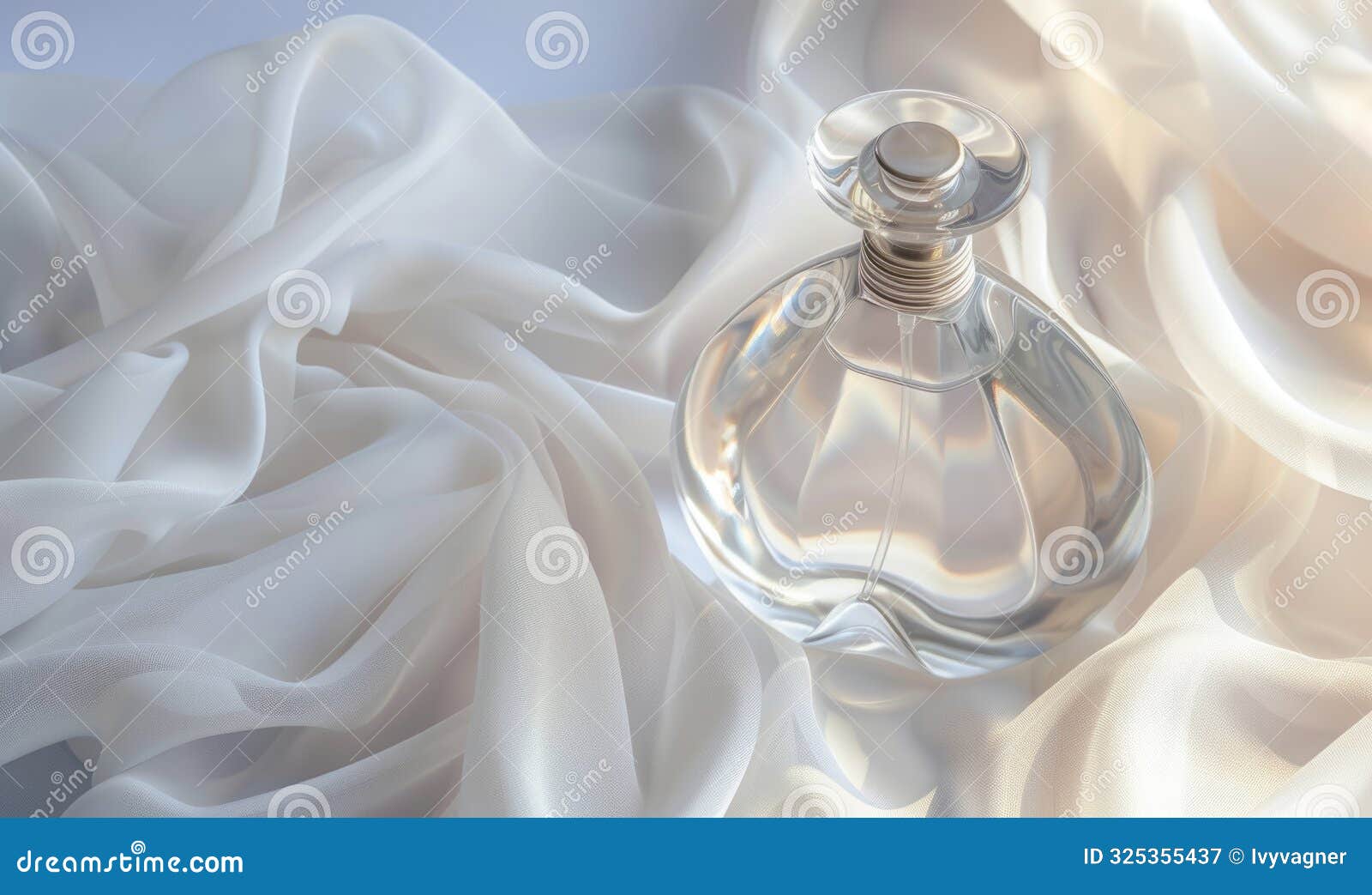 Elegant Perfume Bottle Mockup Placed on a White Cloth Stock Image ...
