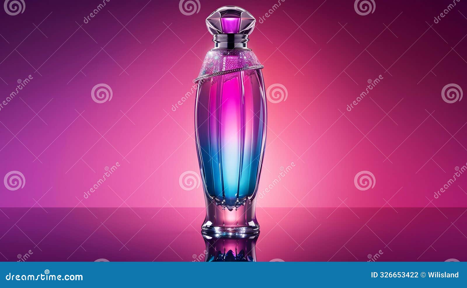 Elegant Perfume Bottle on Pink Gradient Background. Stock Illustration ...