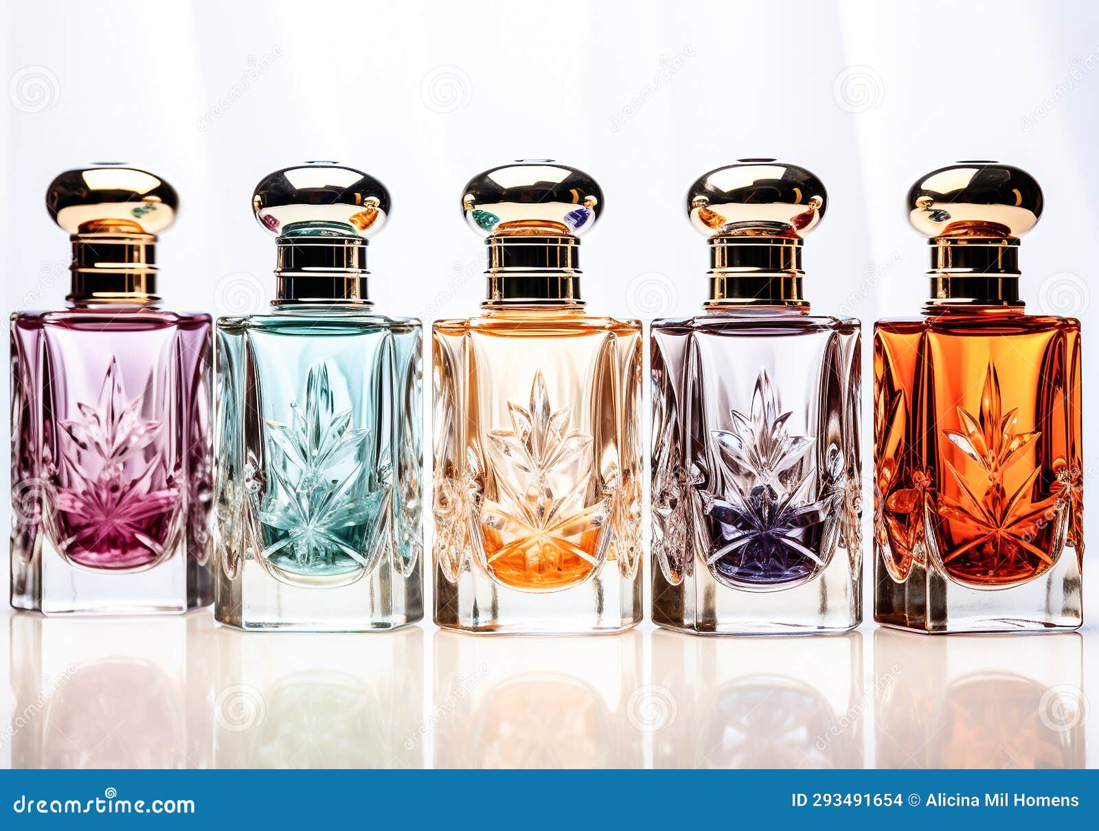 Perfume. A Set Of Different Perfume Bottles. Vector Illustration Of ...