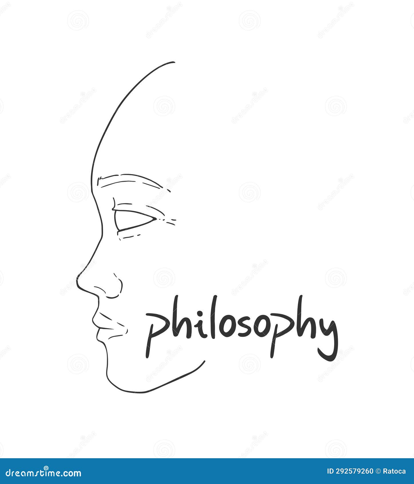 Elegant Philosophy Face Line Draw Stock Illustration - Illustration of ...