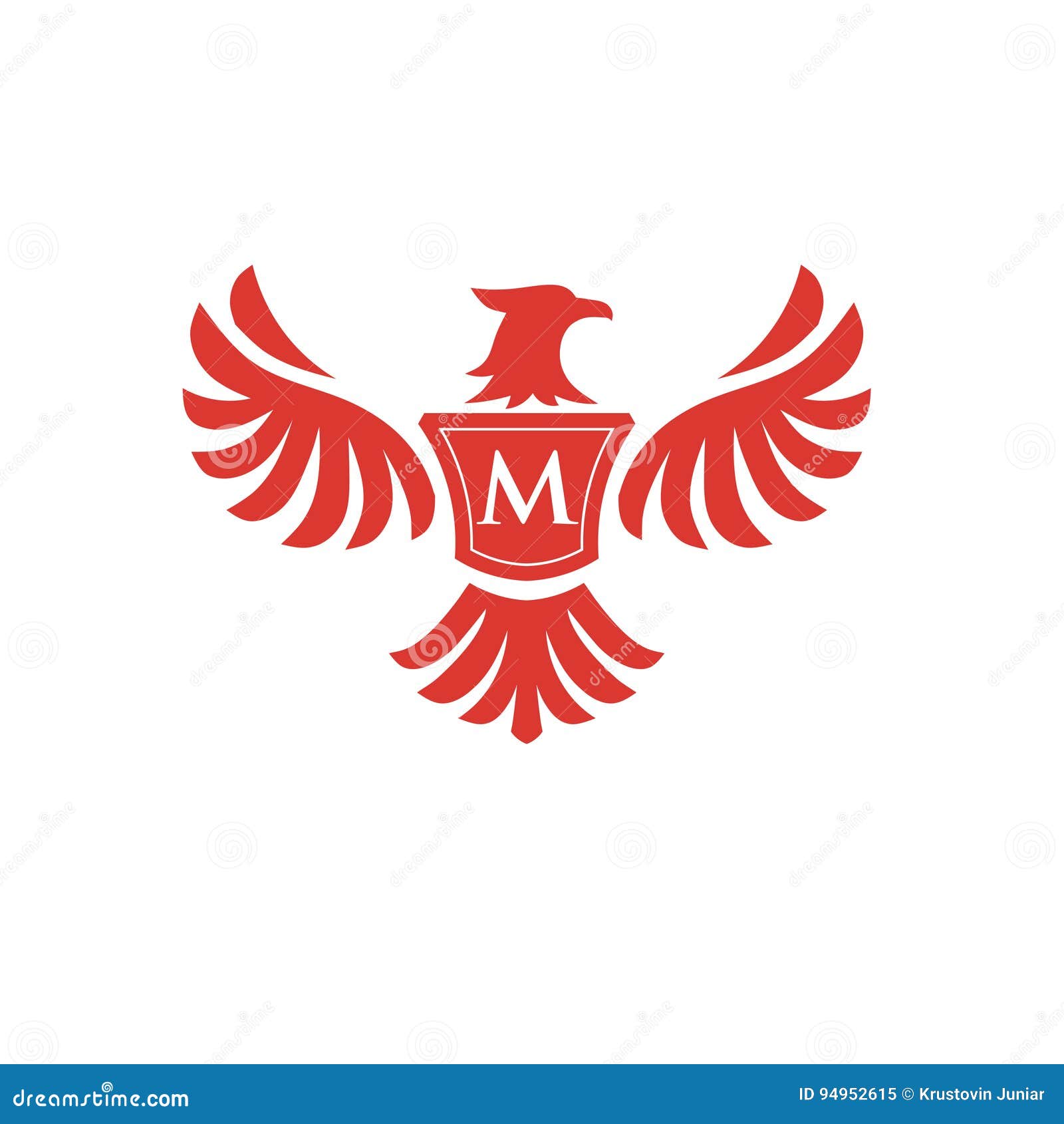 Elegant Phoenix With Letter M Logo Cartoon Vector | CartoonDealer.com ...
