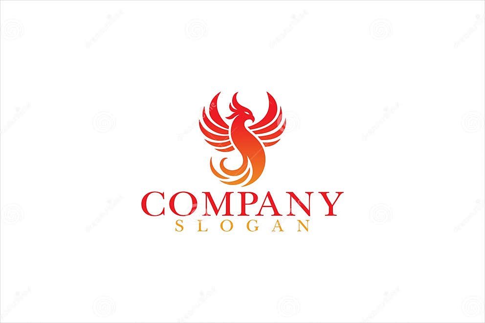 Elegant Phoenix Logo Vector Design Stock Illustration - Illustration of ...