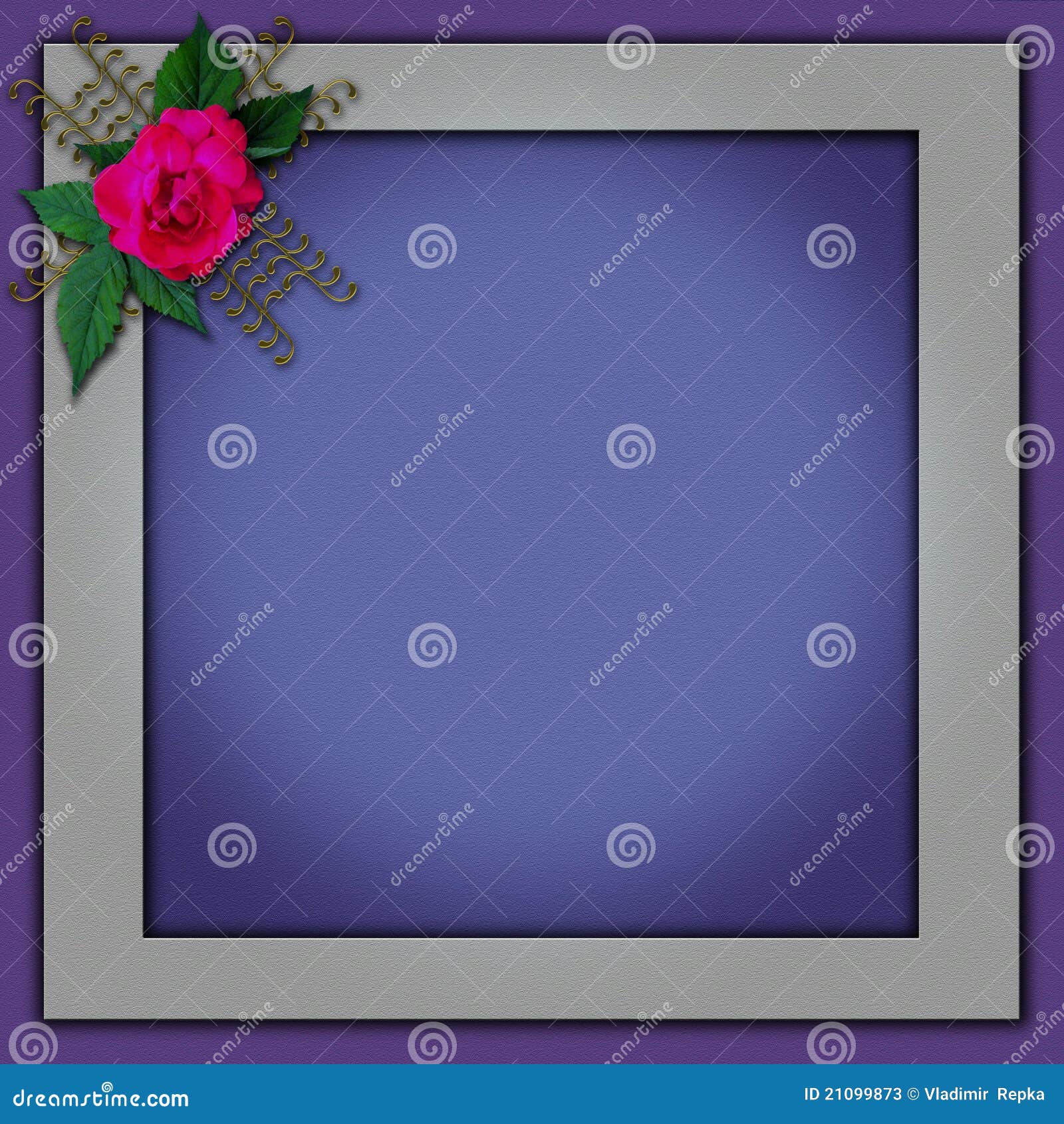 Elegant Photoframe with an Flower Design Stock Illustration ...