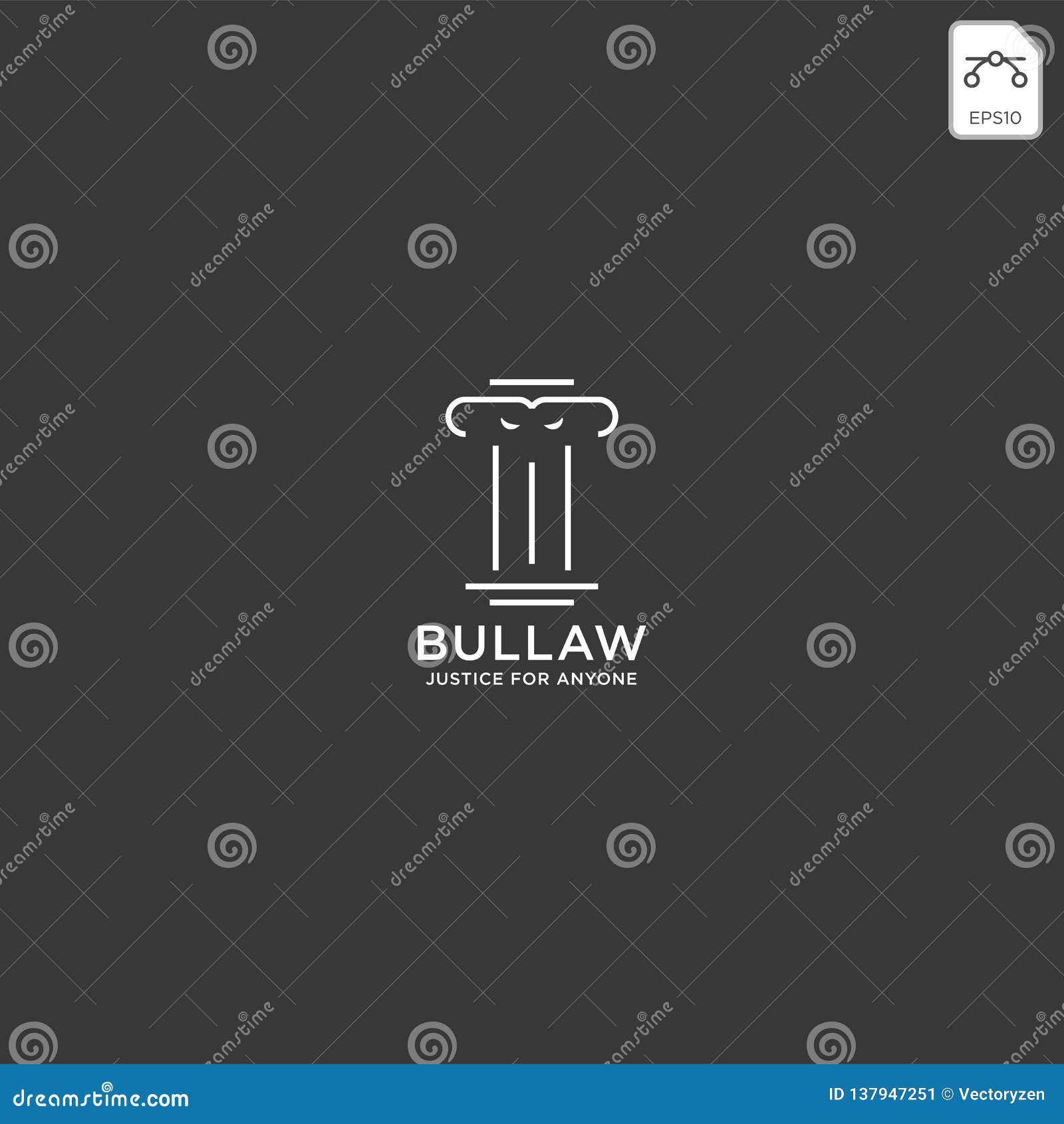 Elegant Pillar Attorney Logo Line Design Template Vector Illustration ...