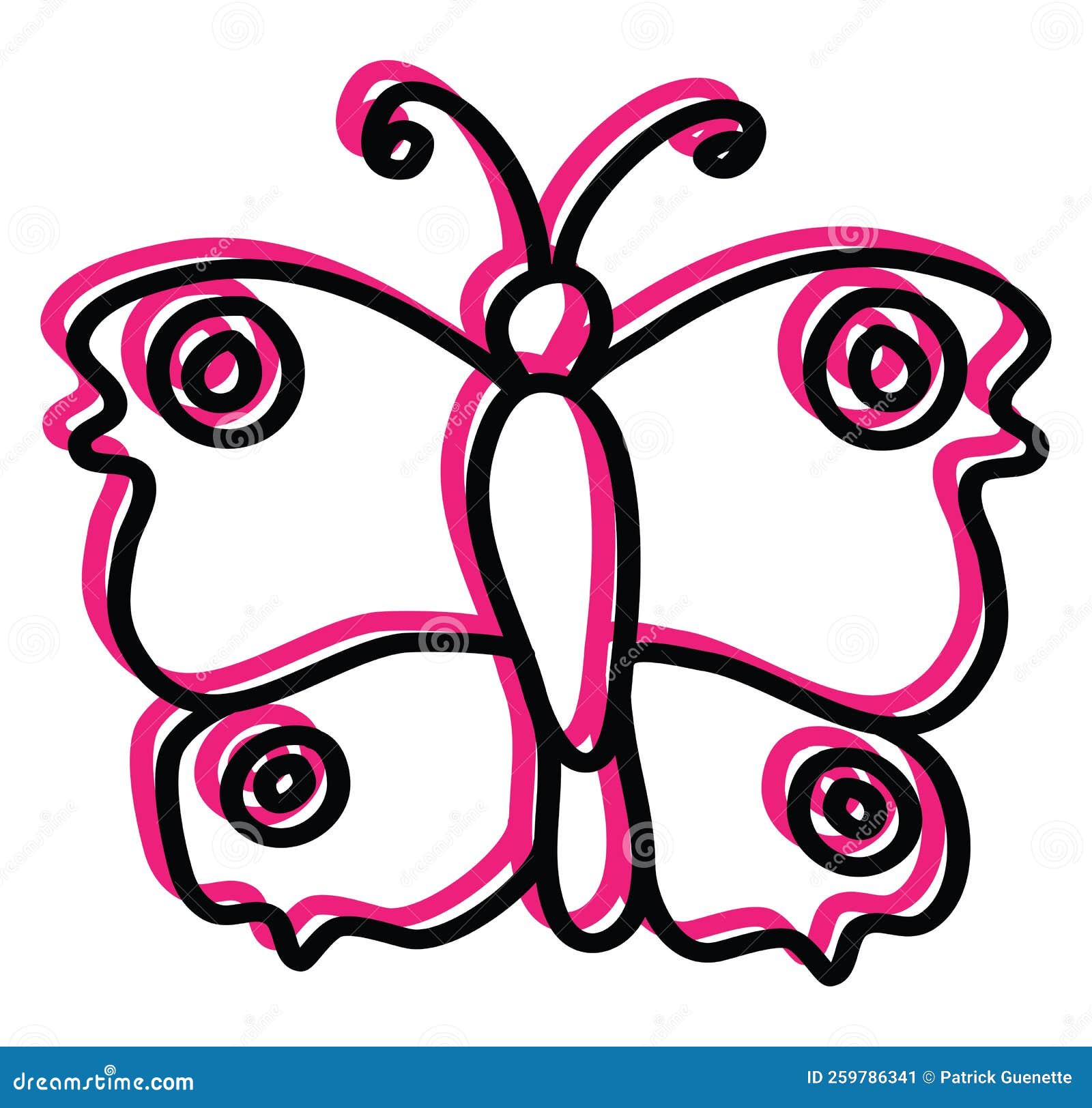 Elegant Pink Butterfly, Icon Stock Vector - Illustration of abstract ...