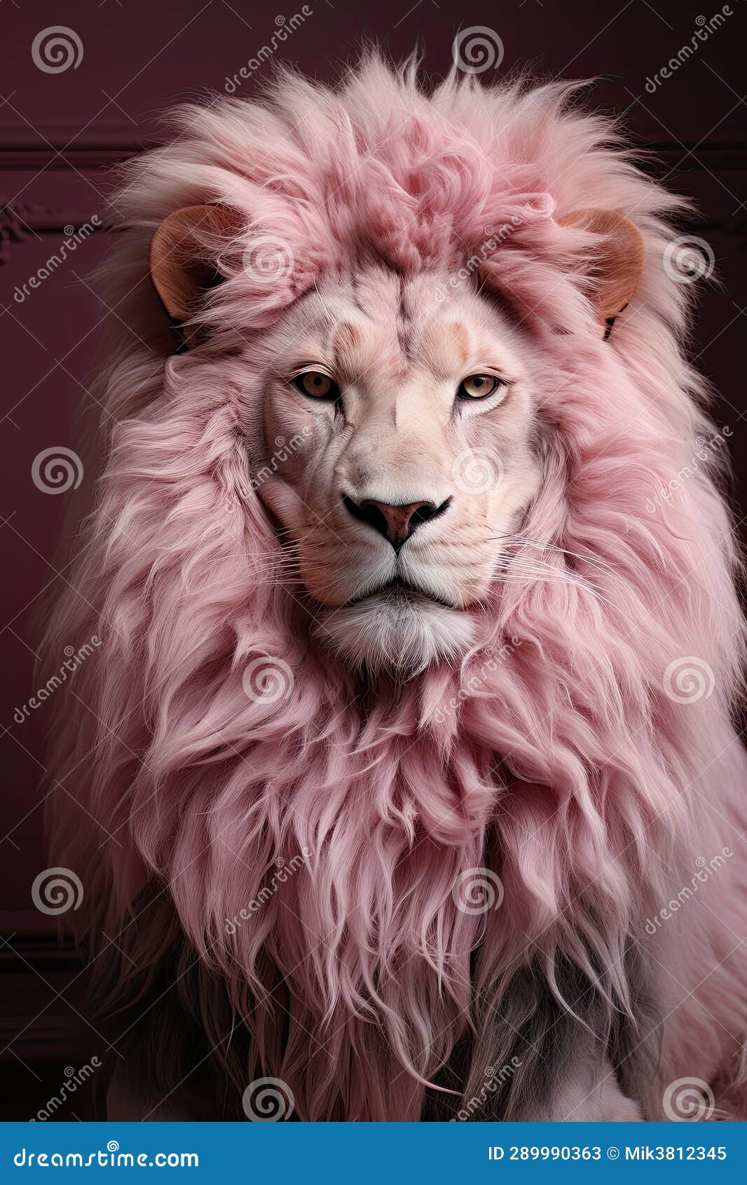 Elegant pink lion posing. stock illustration. Illustration of chic ...