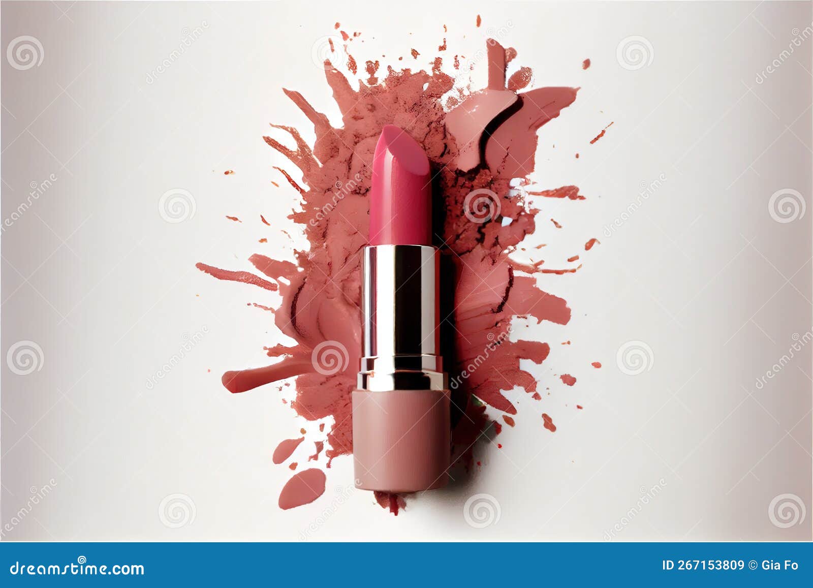 Elegant Pink Lipstick On White Background Lipstick Smear Smudge Swatch