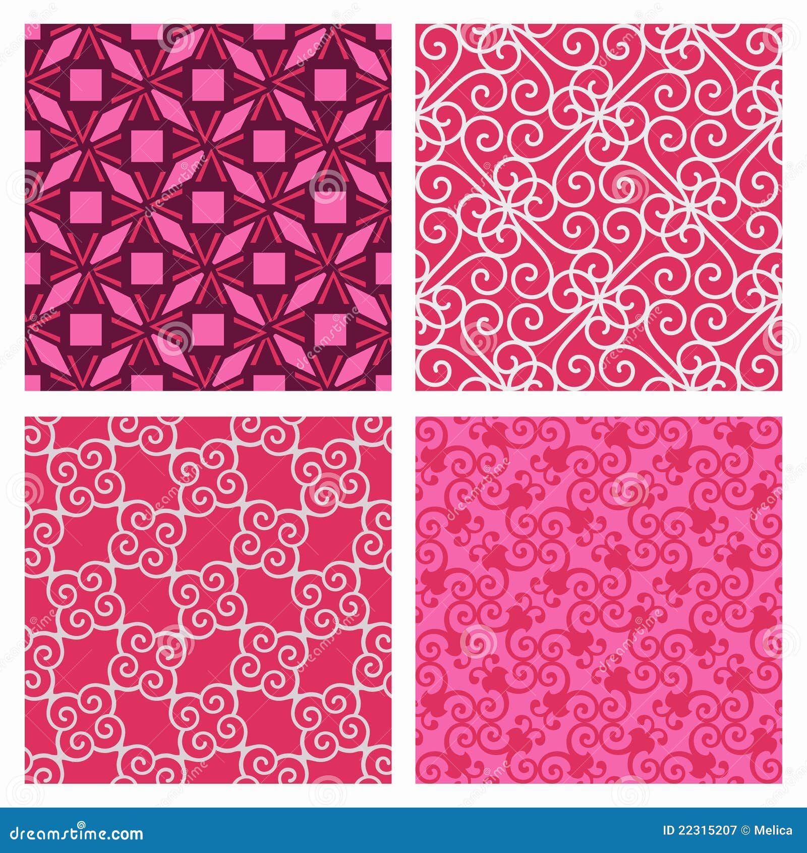 Elegant pink pattern set stock vector. Illustration of curtain - 22315207