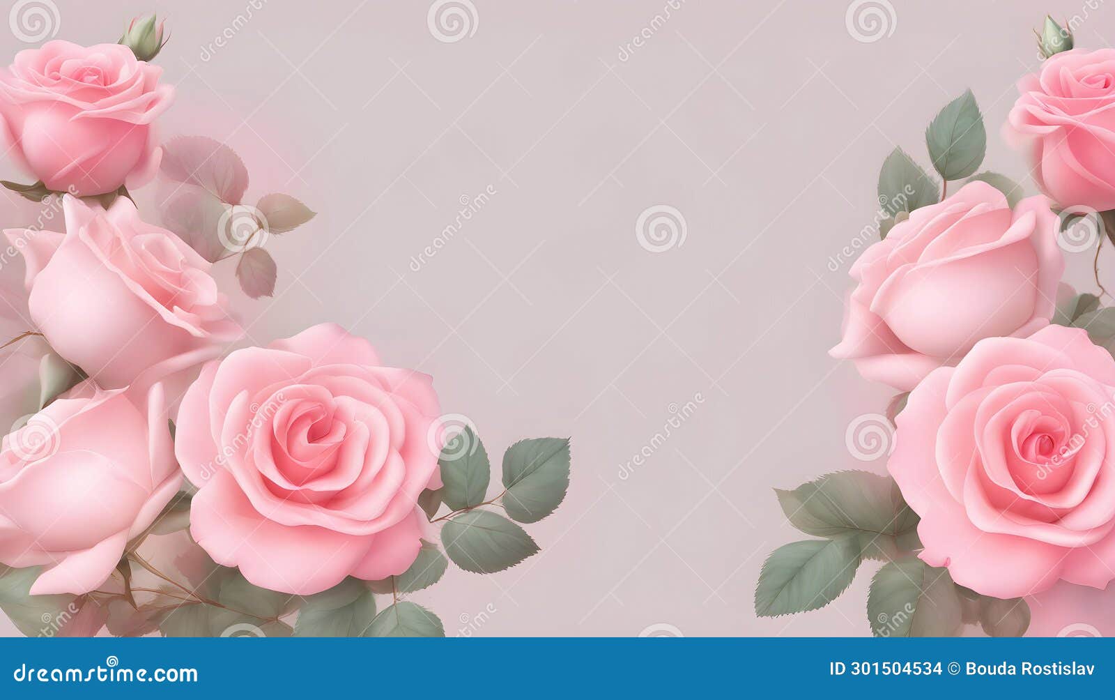 Elegant Pink Roses on Soft Background Stock Illustration - Illustration ...
