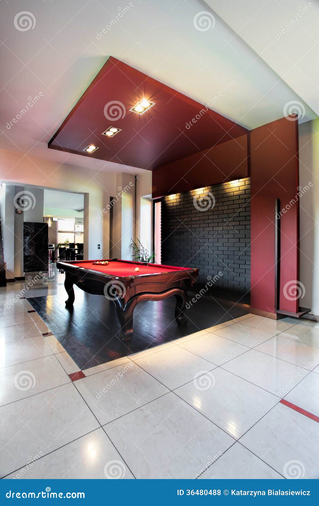Elegant pool hall stock photo. Image of light, luxury - 36480488