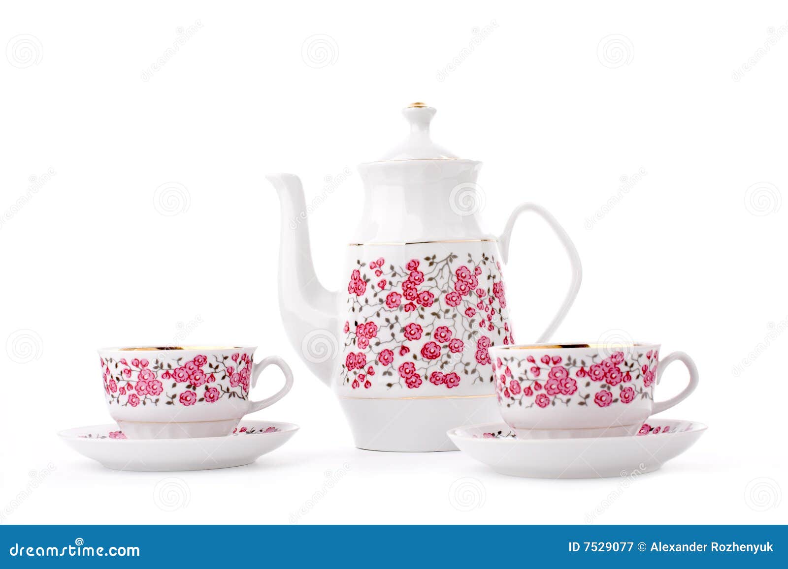 Elegant porcelain tea set stock image. Image of beverage - 7529077