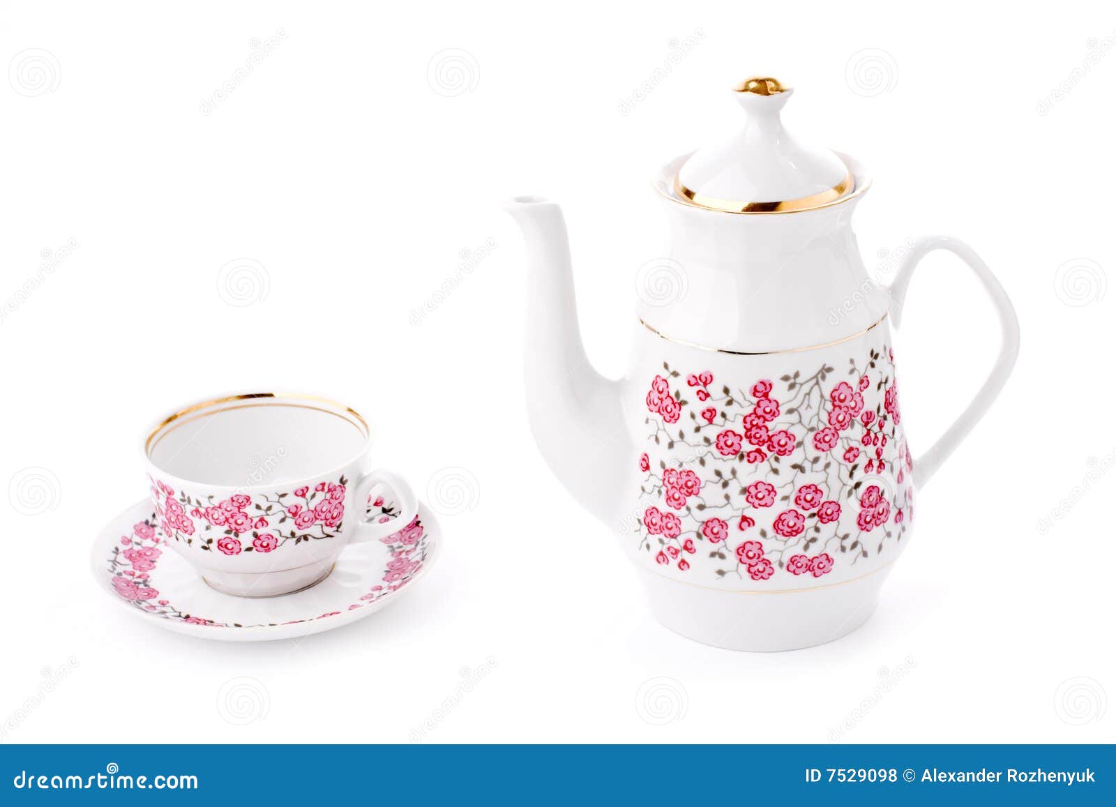 Elegant porcelain tea set stock photo. Image of kettle - 7529098