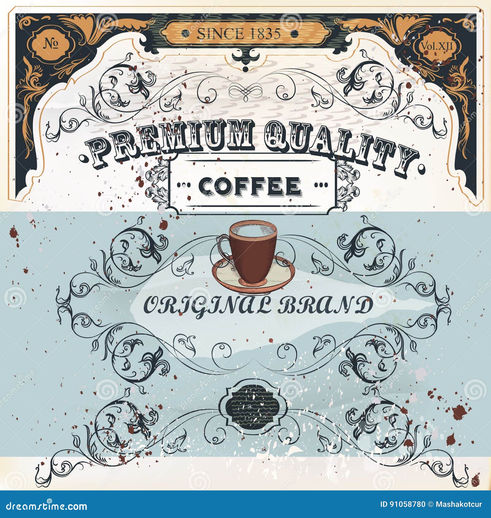 Elegant Poster Design in Retro Style Stock Vector - Illustration of ...