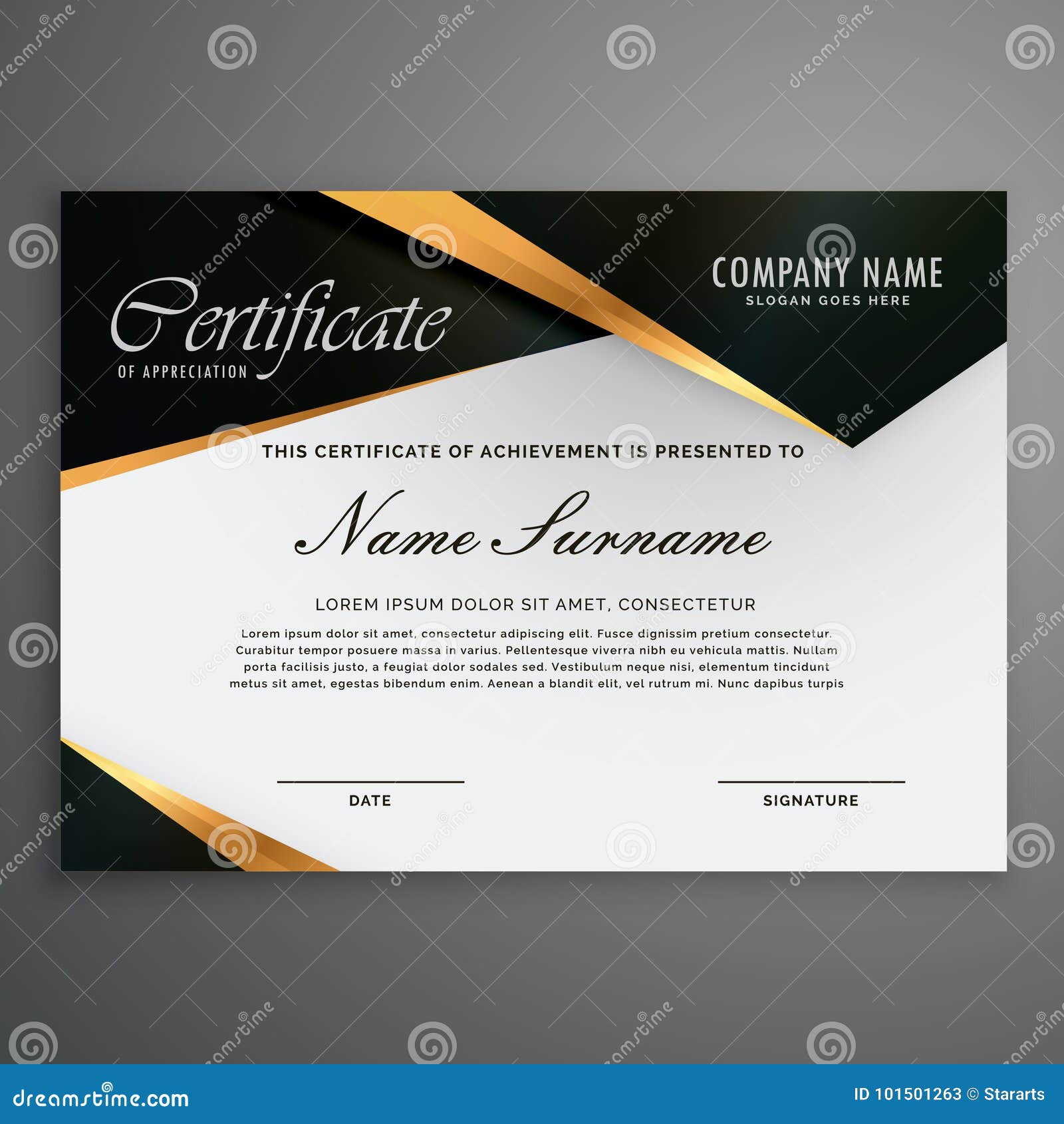 Elegrant Premium Luxury Style Certificate of Qualification Stock Vector ...