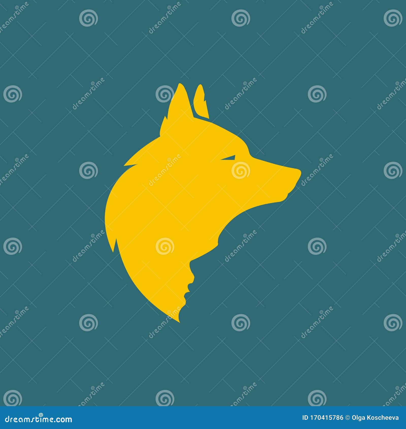 Wolf Silhouette and Man Face Stock Vector - Illustration of elegant ...