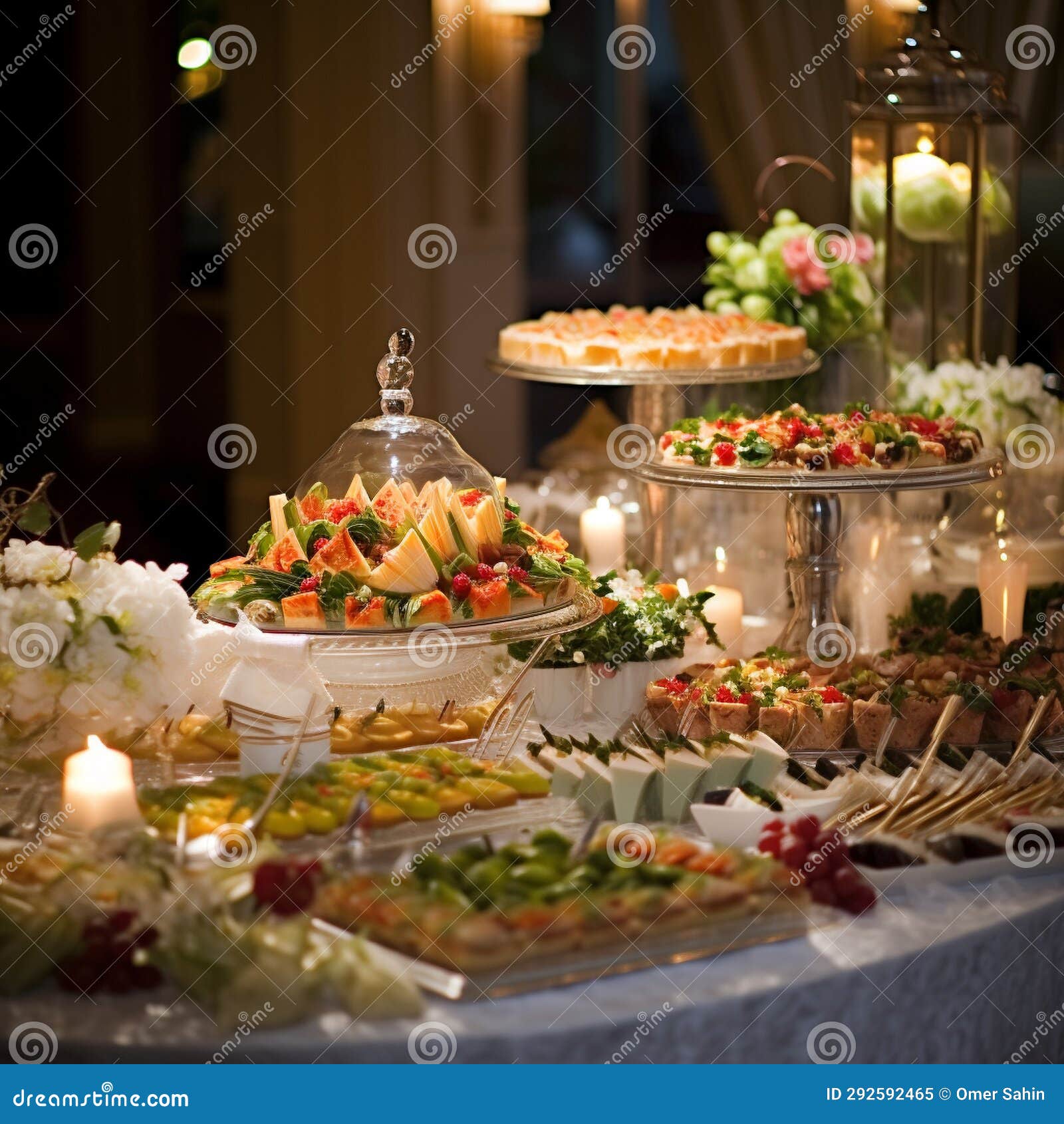 Elegant Reception Buffet Setup with Fine Dining Focus Stock Image ...