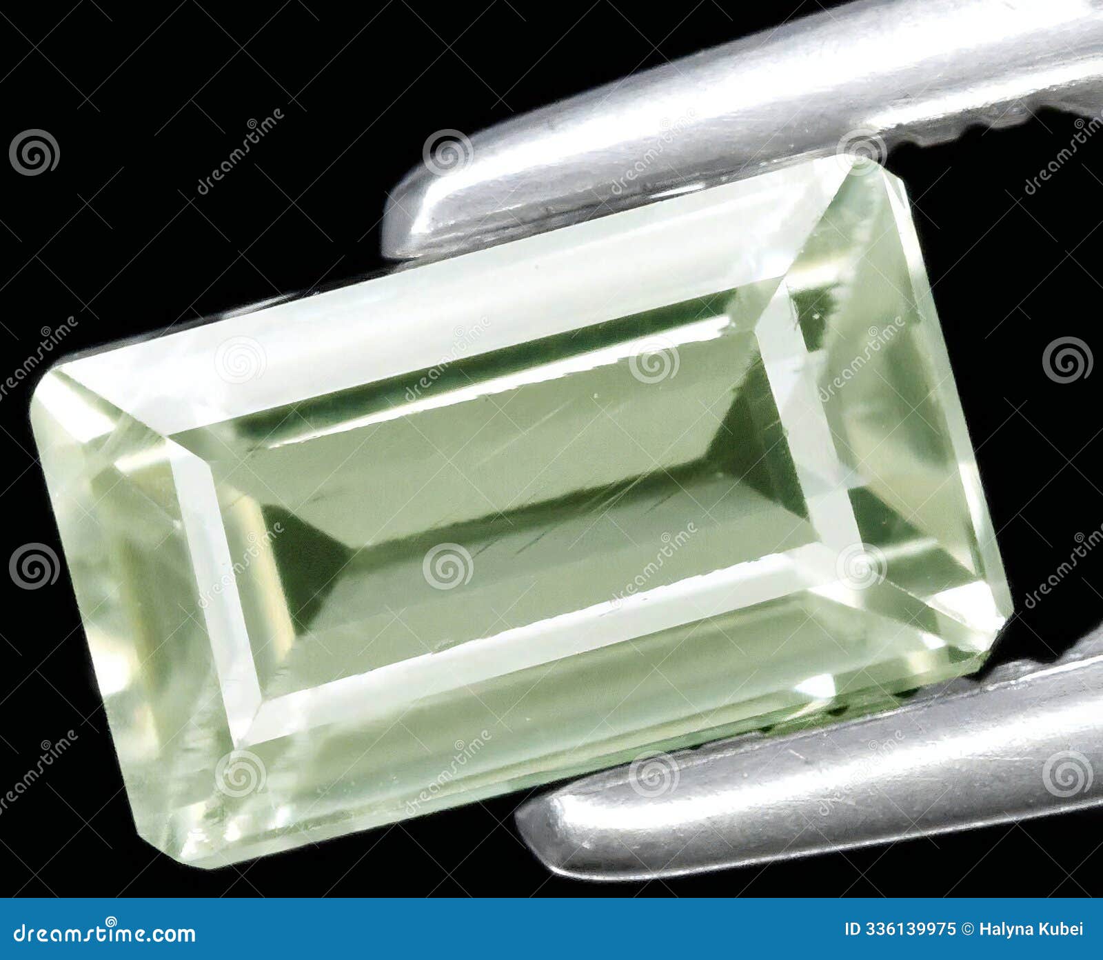 Elegant Rectangular Green Gemstone Cut with Precision in Pristine ...