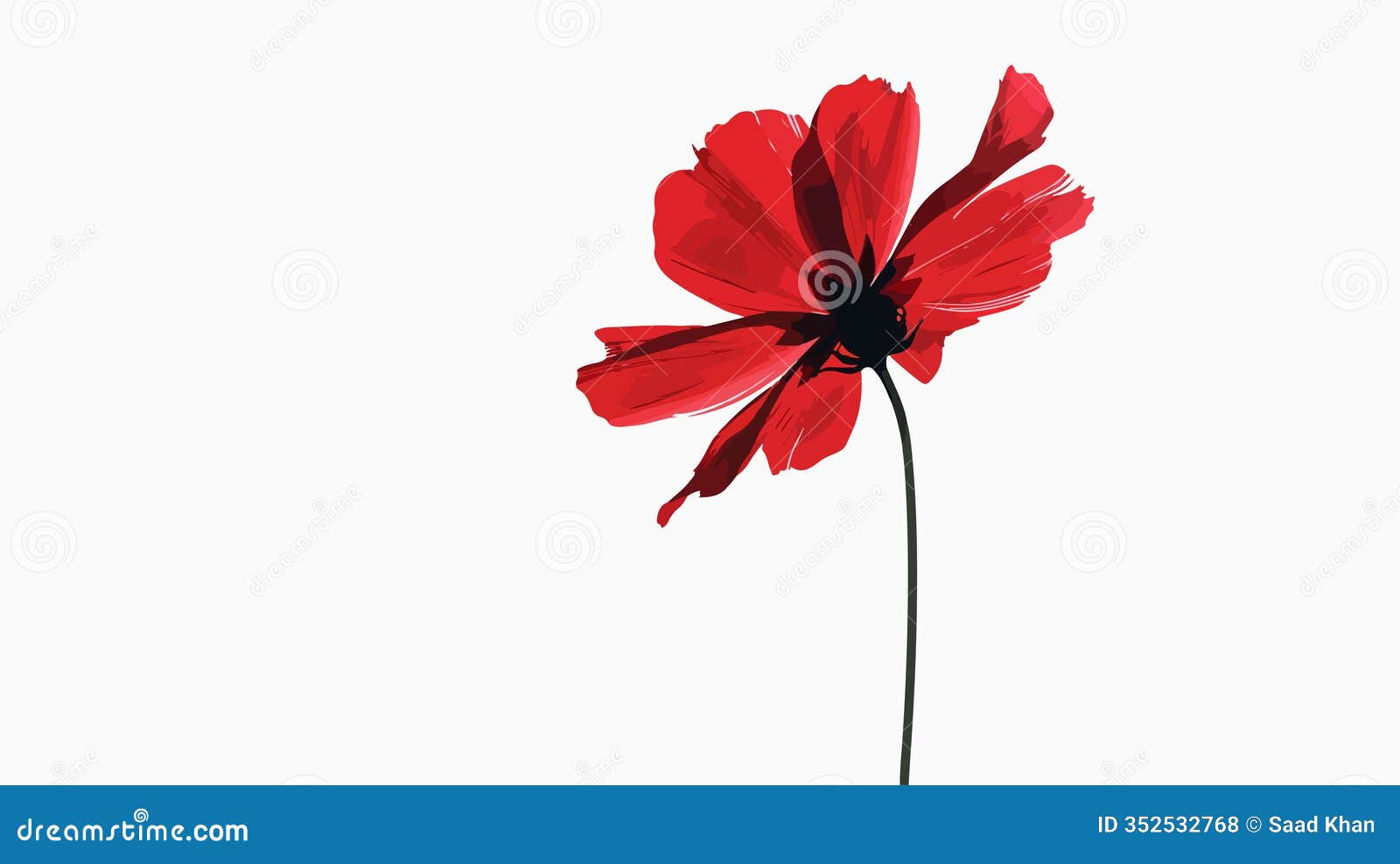 Elegant Red Flower Vector Design on White Background Stock Illustration ...