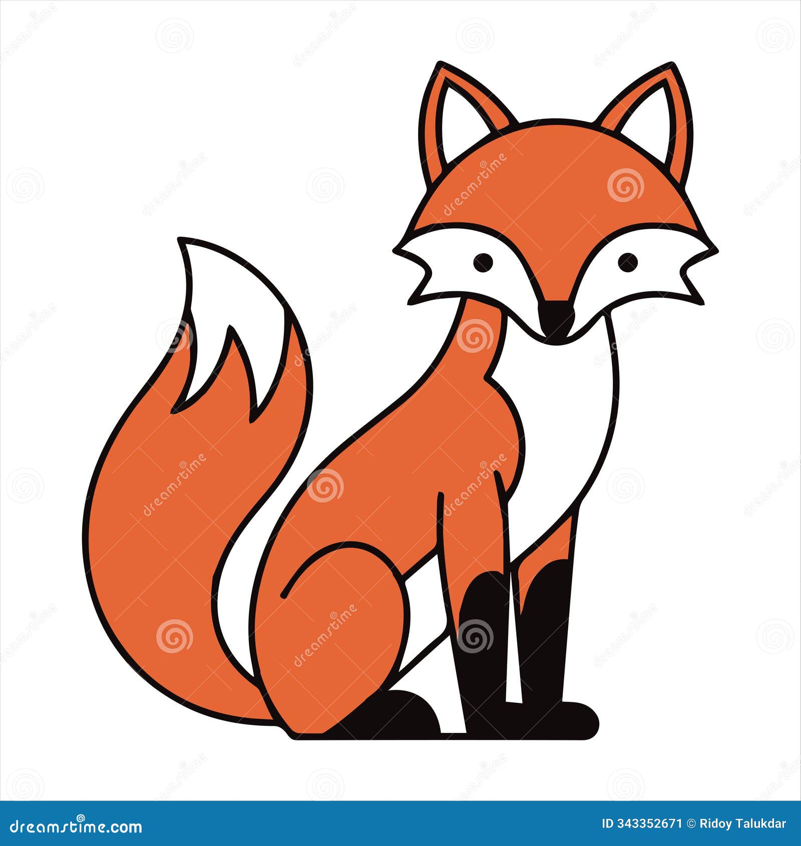 Elegant Red Fox Vector Illustration Stock Vector - Illustration of ...