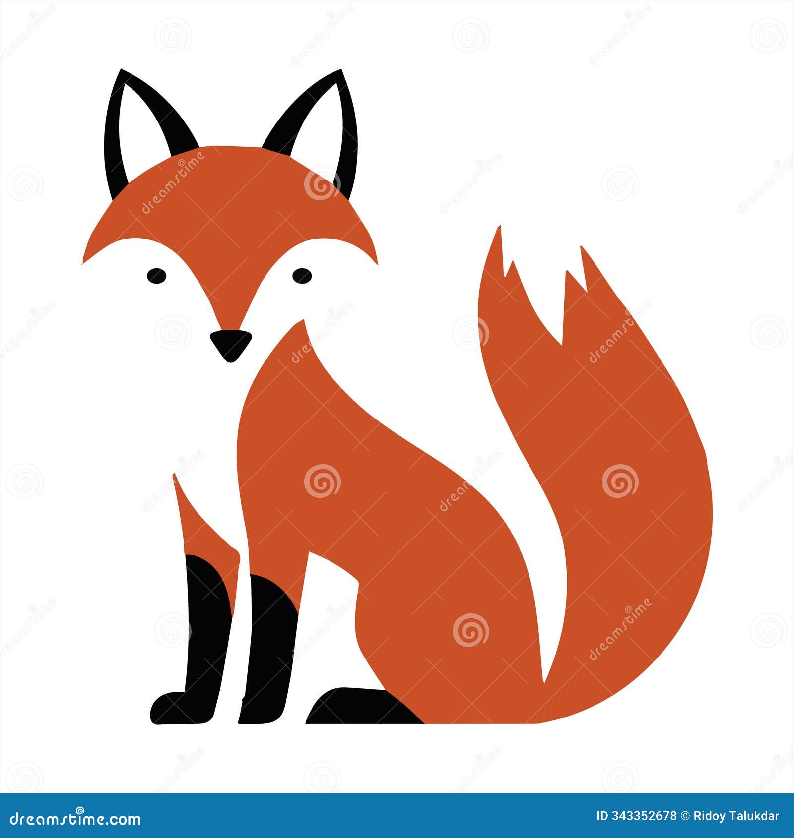 Elegant Red Fox Vector Illustration Stock Vector - Illustration of ...