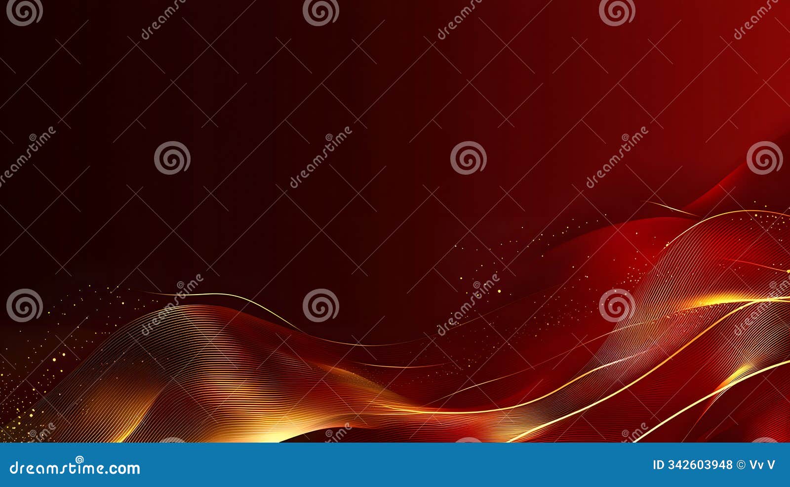 Elegant Red and Gold Abstract Wave Design Stock Illustration ...