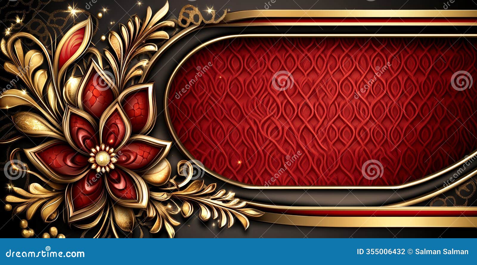 Elegant Red and Gold Floral Design Luxury Background Ornate Pattern ...