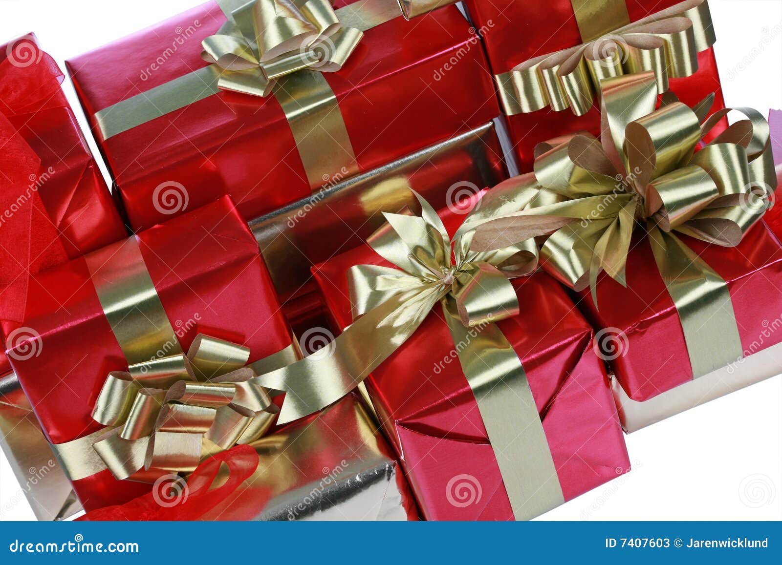 Elegant red presents stock image. Image of isolated, christmas - 7407603