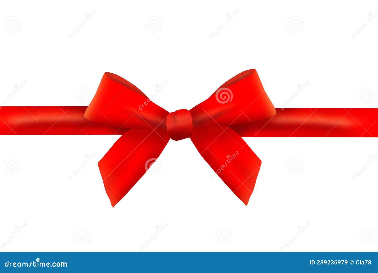 Elegant Red Ribbon and Bow Isolated on White Stock Illustration ...
