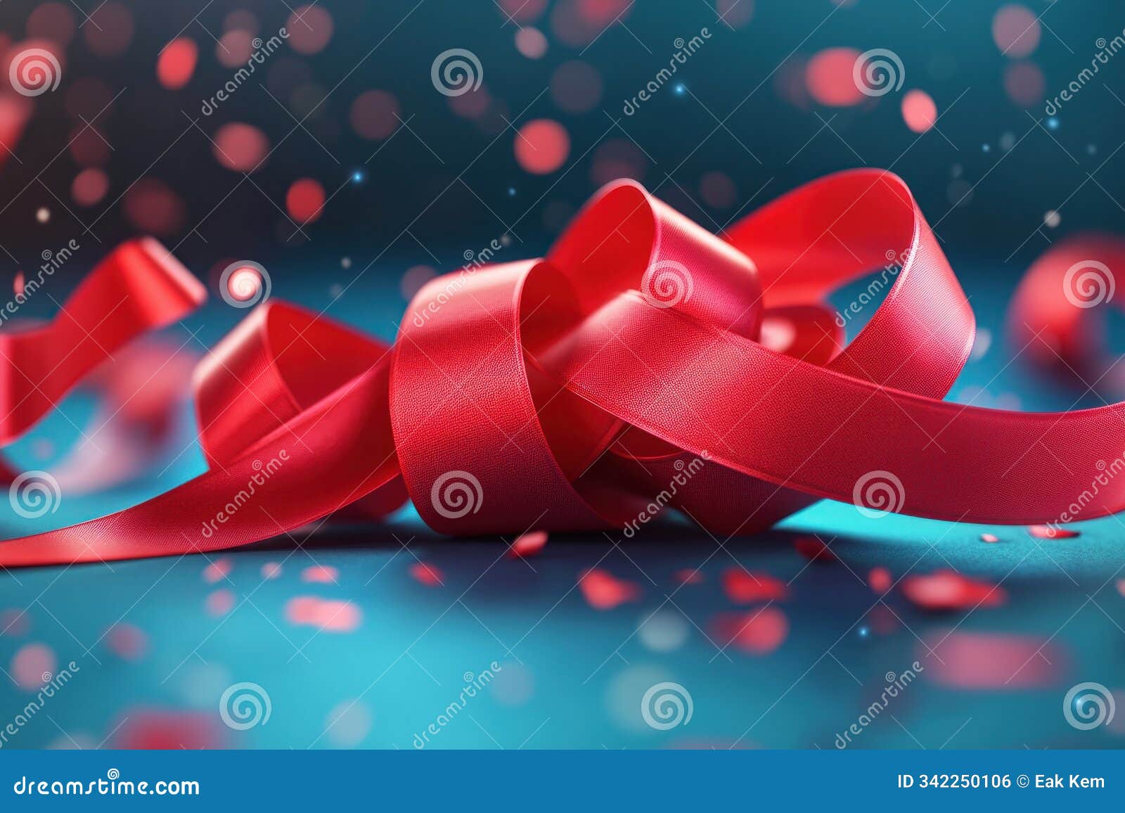 Elegant Red Ribbon Folded into Intricate Shapes and Patterns for ...