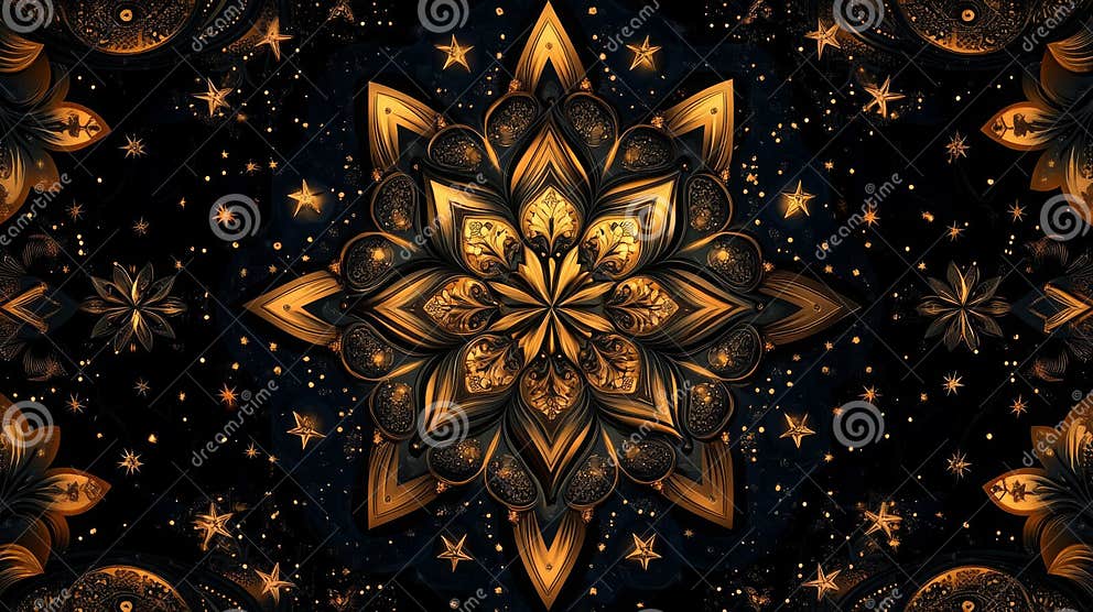 Elegant Repeating Abstract Shapes of Stars and Ornaments Create a ...