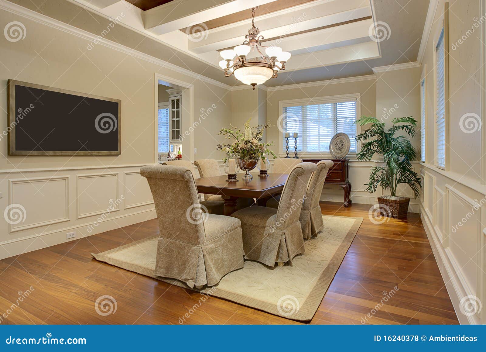 Elegant Residential Dining Room Stock Photo - Image of furnishing ...