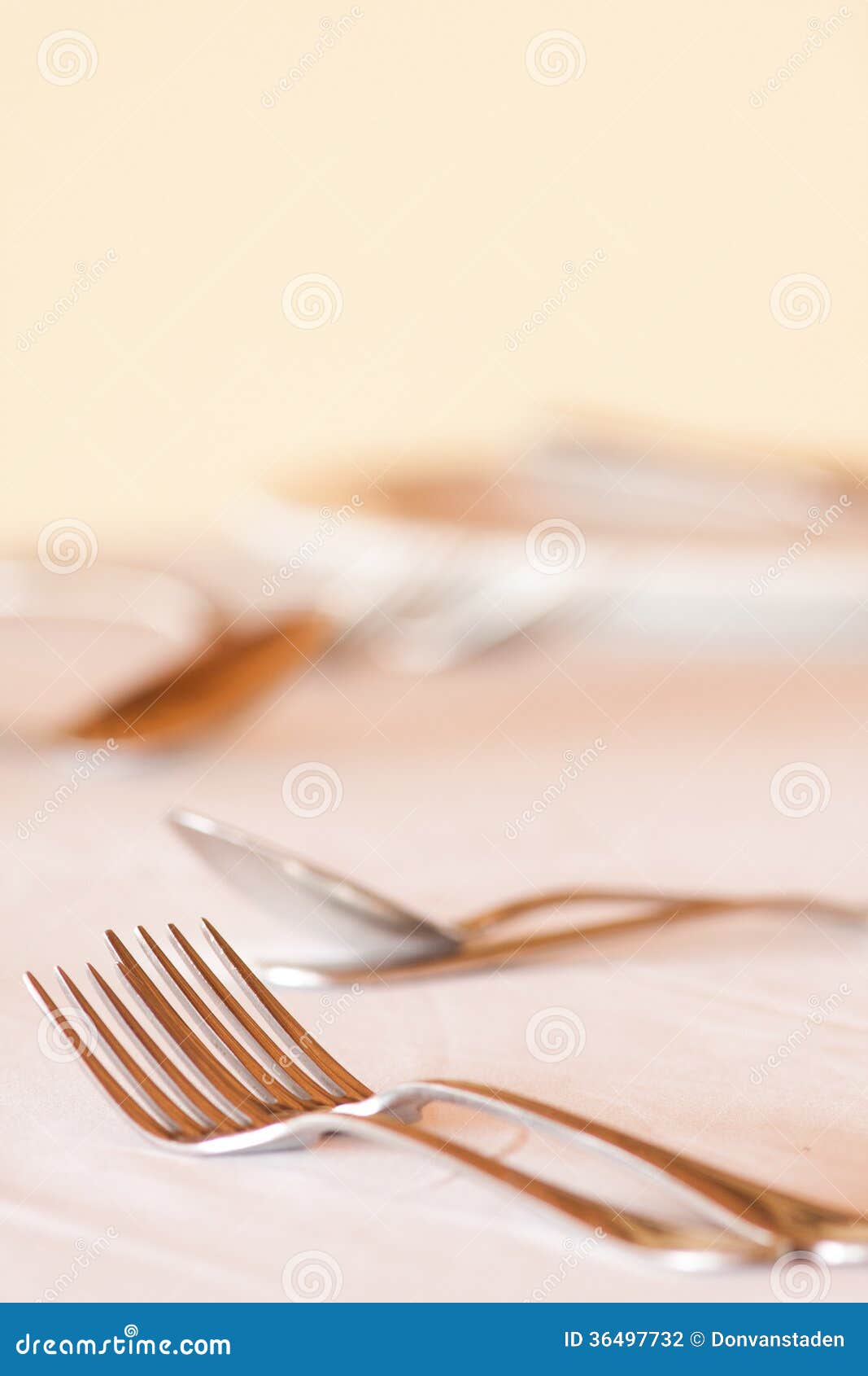 Elegant Restaurant Setting If Fine Dining Cutlery Stock Photo - Image ...