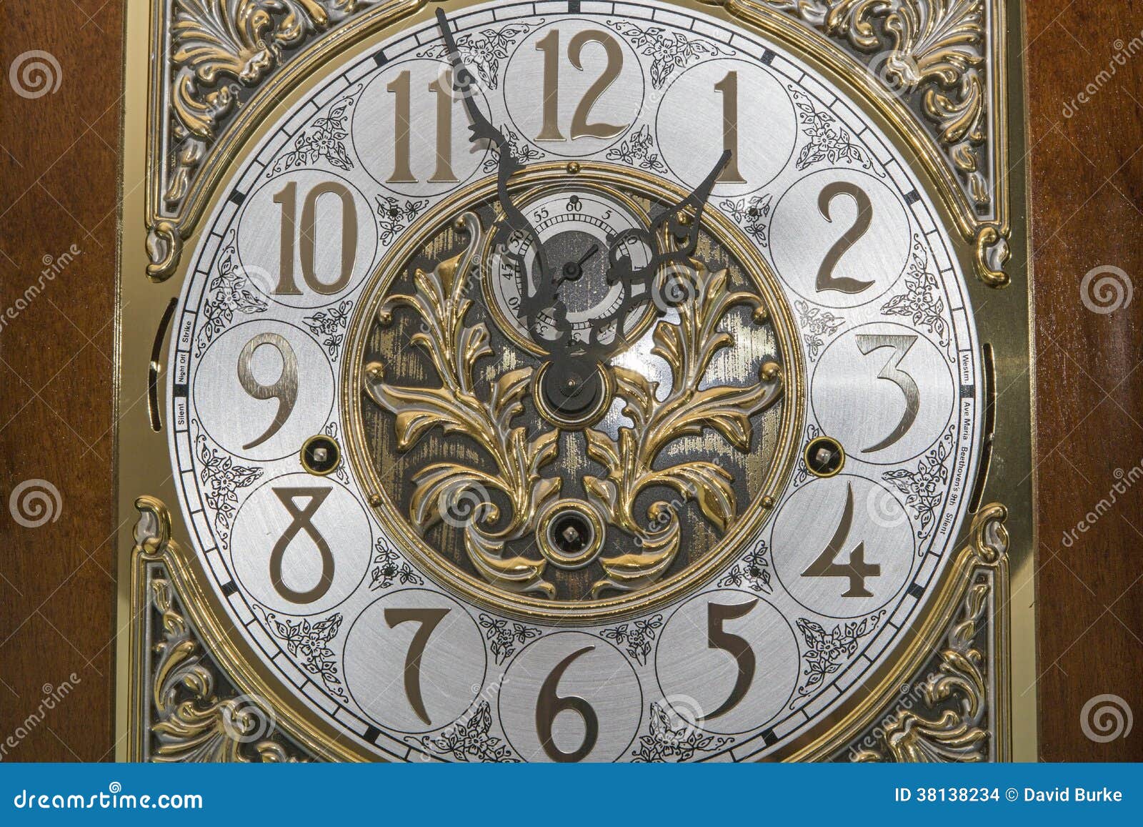 Elegant Retro Clock Gold Face Hands Timepiece Stock Photo - Image of ...