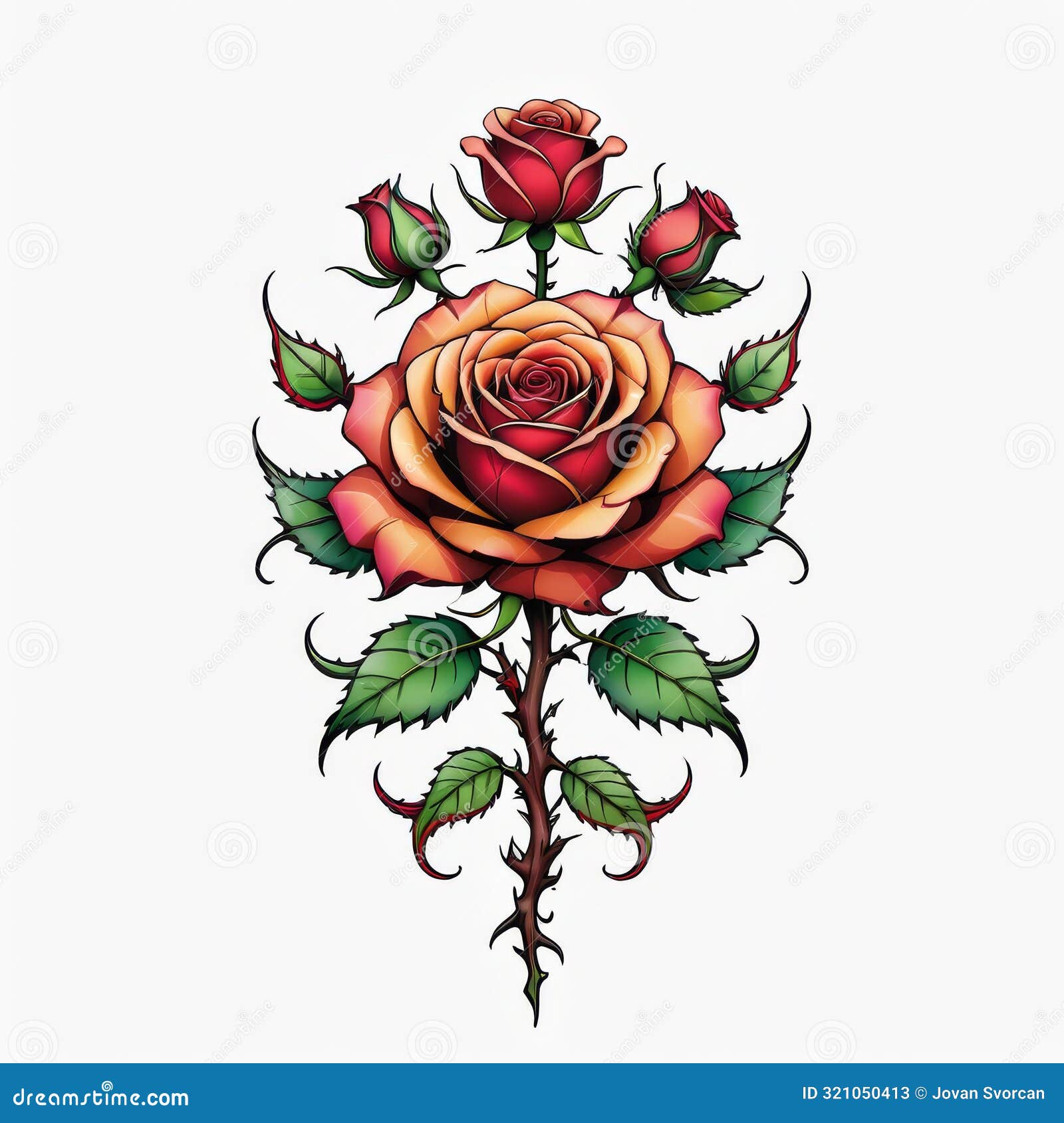 Elegant Rose Illustration for Tattoos and Graphic Design Stock ...