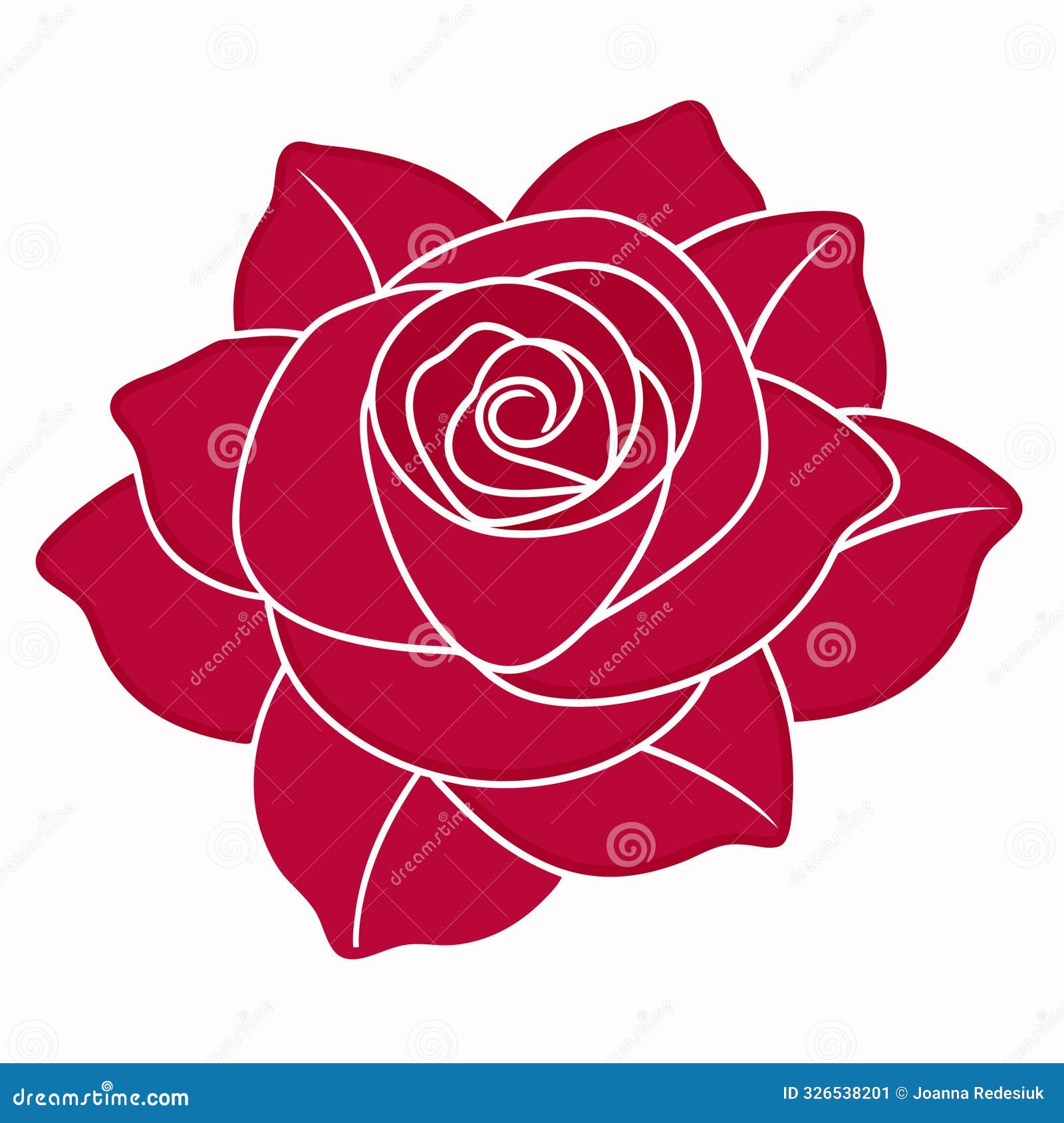 A Elegant Rose with a Simple, Bold Outline Stock Illustration ...