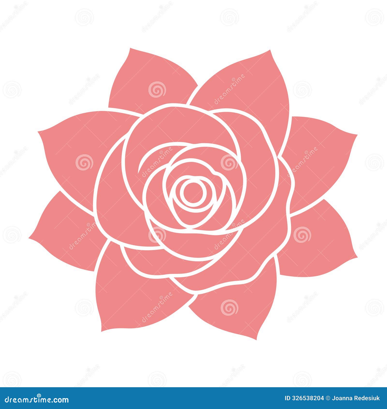 A Elegant Rose with a Simple, Bold Outline Stock Illustration ...