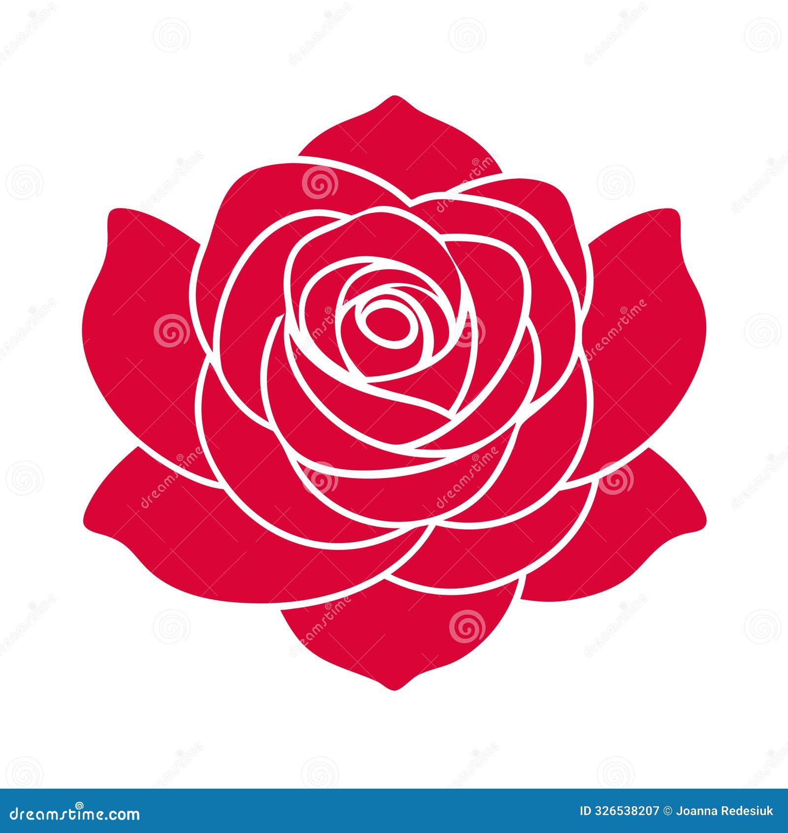 A Elegant Rose with a Simple, Bold Outline Stock Illustration ...