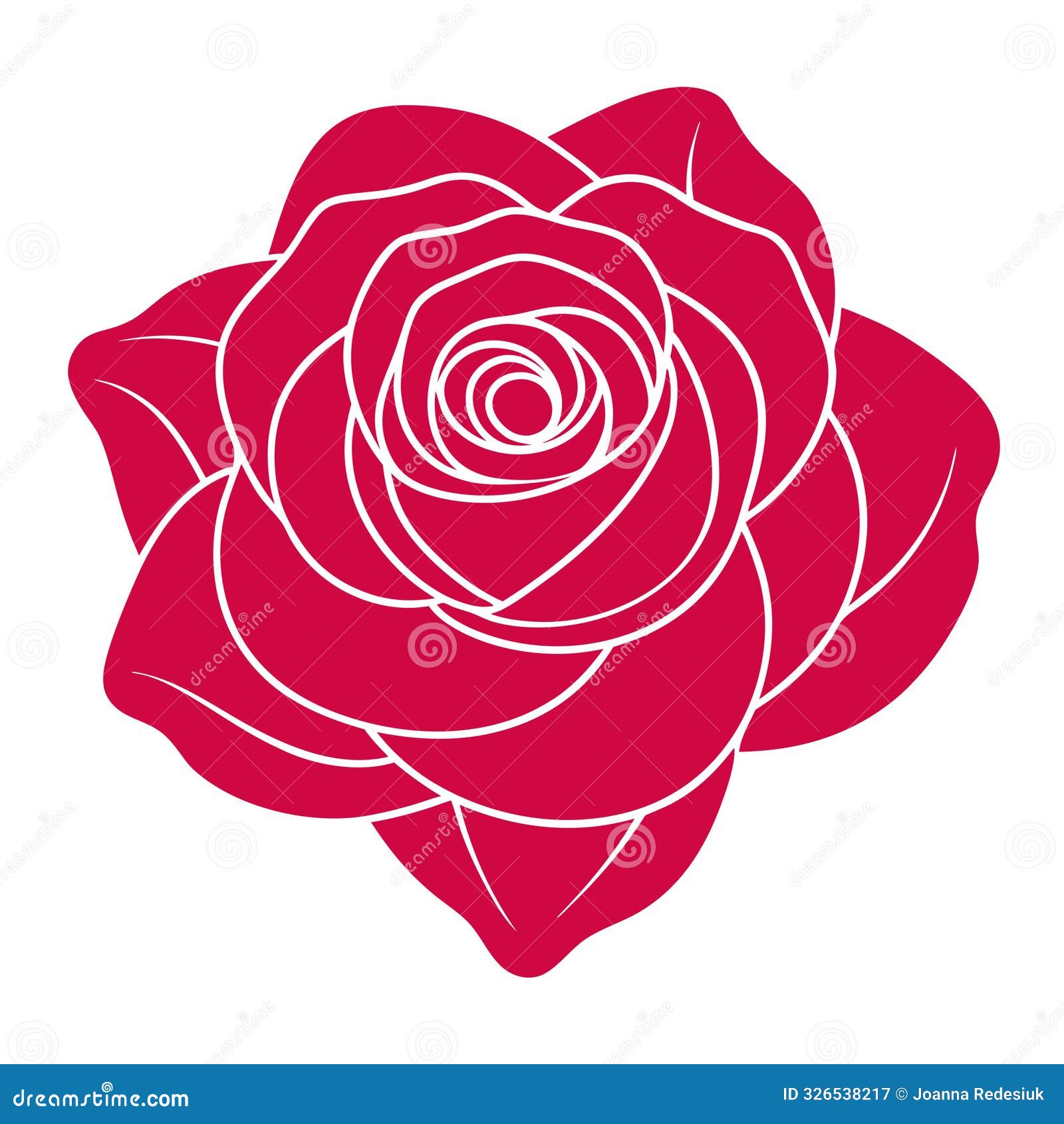 A Elegant Rose with a Simple, Bold Outline Stock Illustration ...