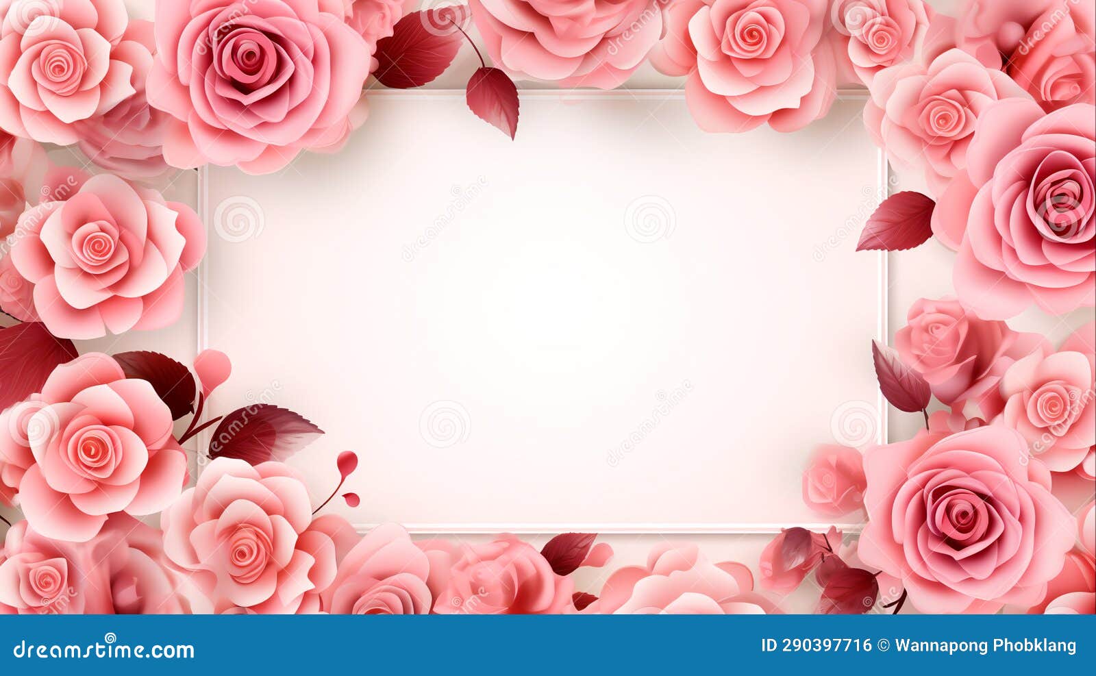 Elegant Rose Square Frame Illustration Floral Decorative Design ...