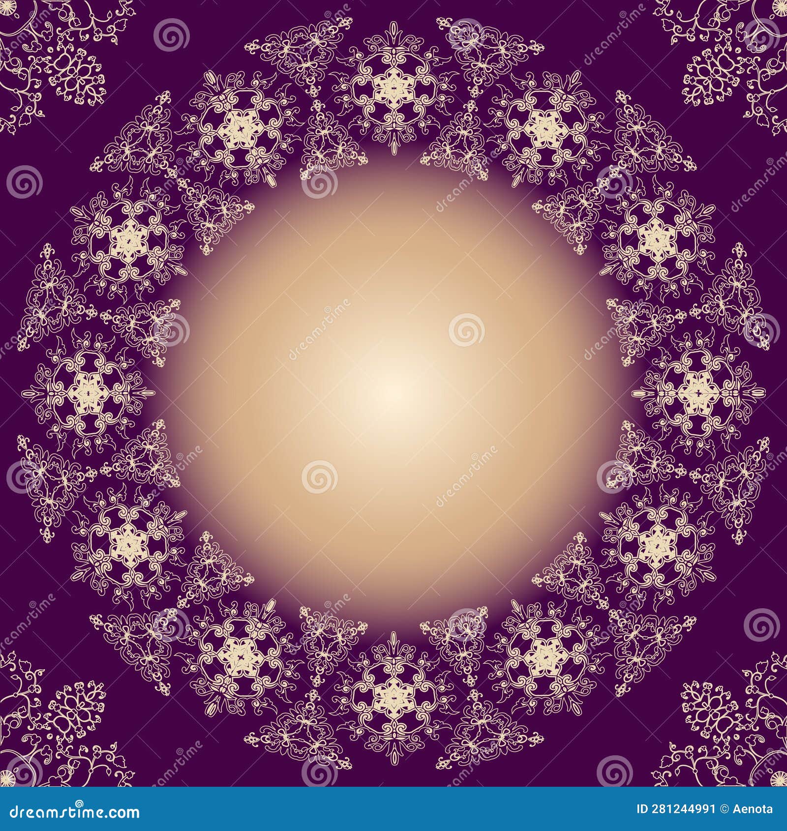 Elegant Round Arabesque Frame - Vector Illustration Stock Vector ...