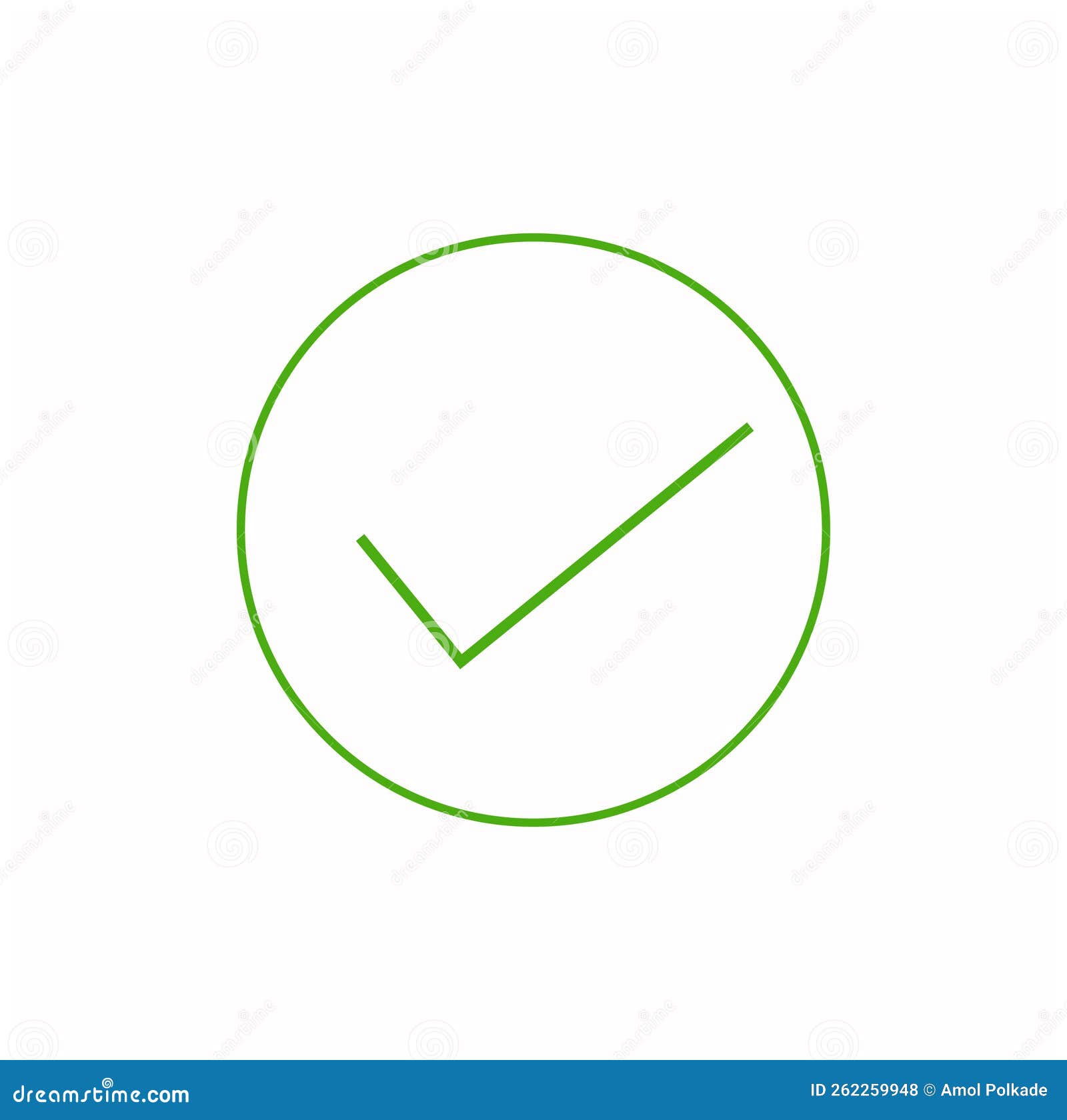 Elegant Round Correct Icon. Thin Line Done Vector Icon Stock Vector ...