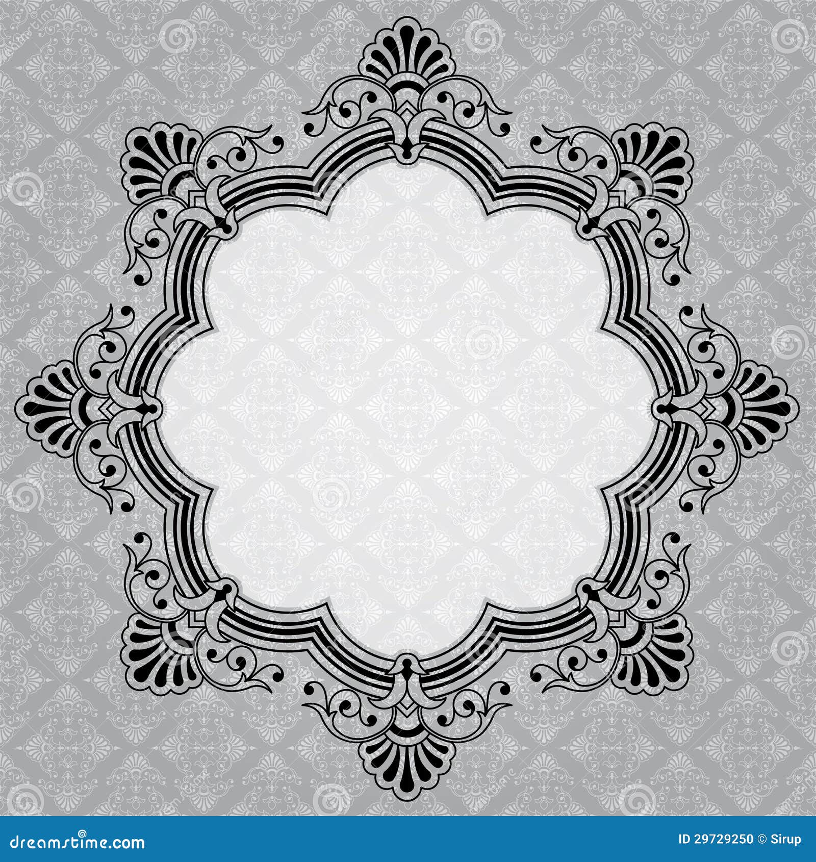 Elegant Round Decorative Gray Label Stock Vector - Illustration of ...