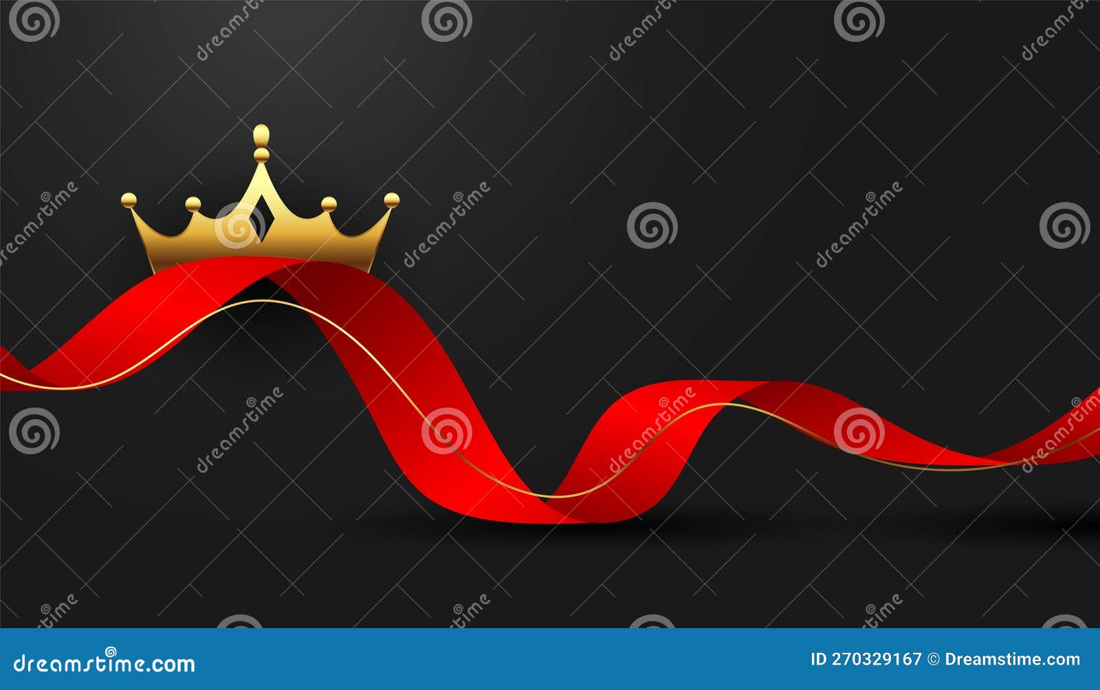 Elegant Royal Golden Crown Background with Ribbon Design Stock Vector ...