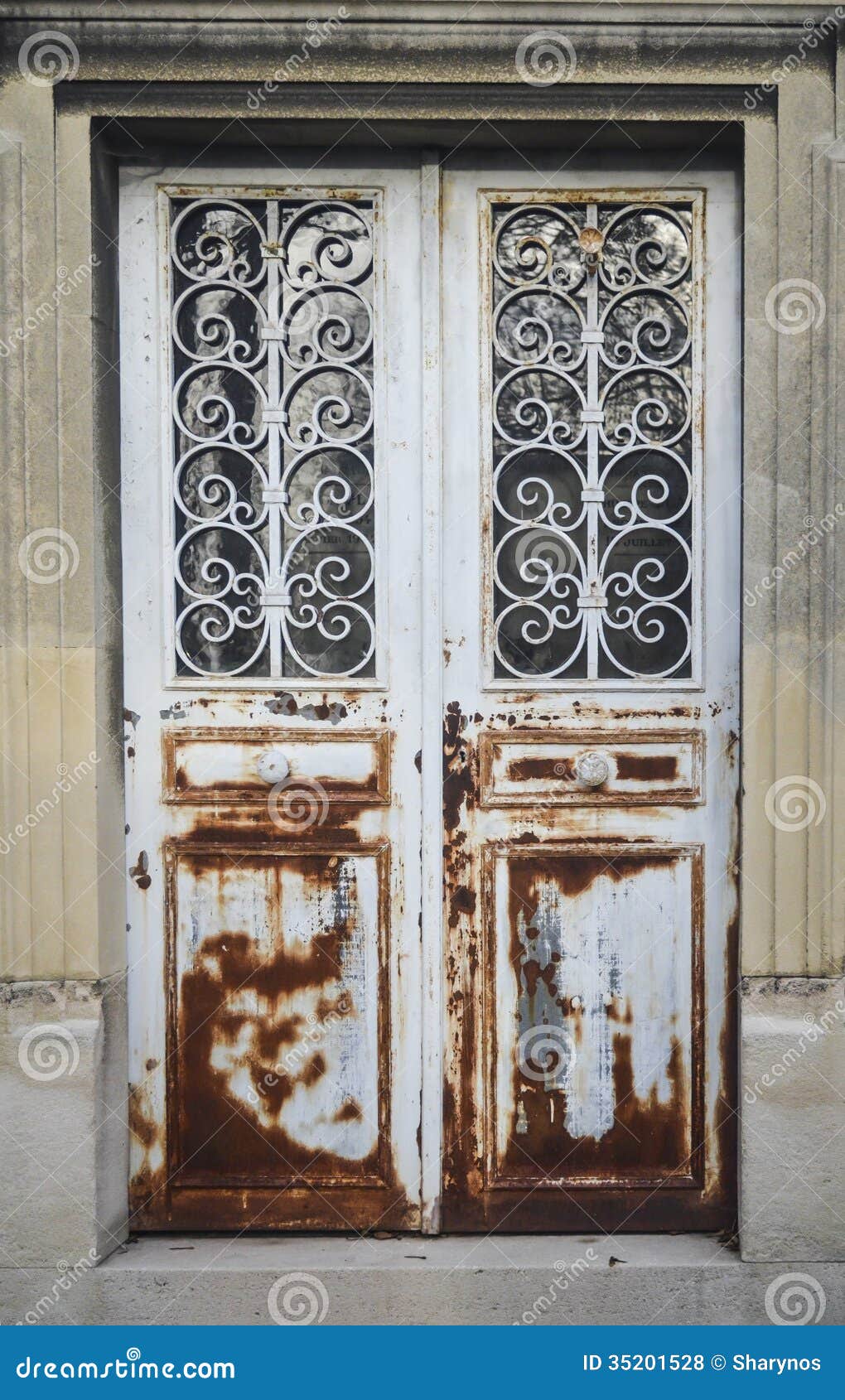 Elegant rust metal door stock photo. Image of double - 35201528
