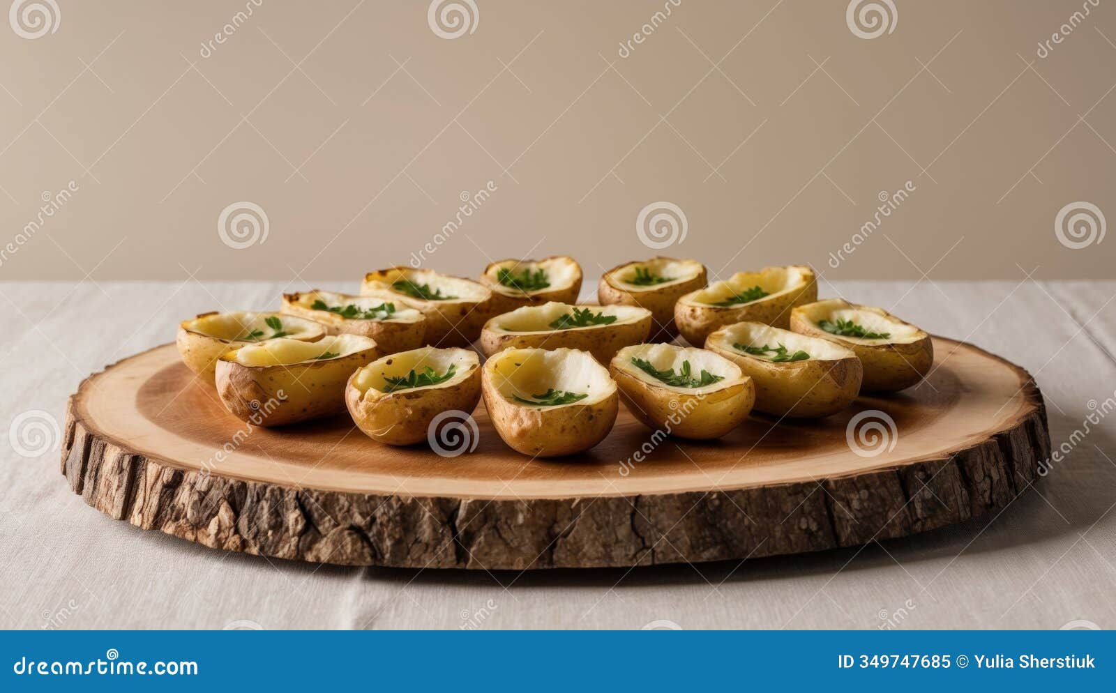 Elegant Rustic Potato Skins in Beautiful Presentation Stock Image ...
